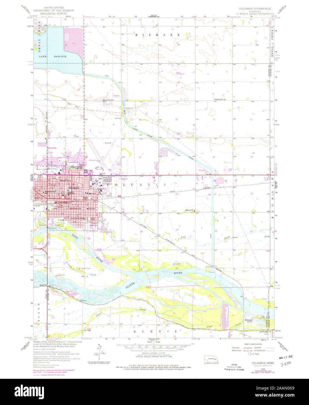 Map of columbus nebraska hi-res stock photography and images - Alamy