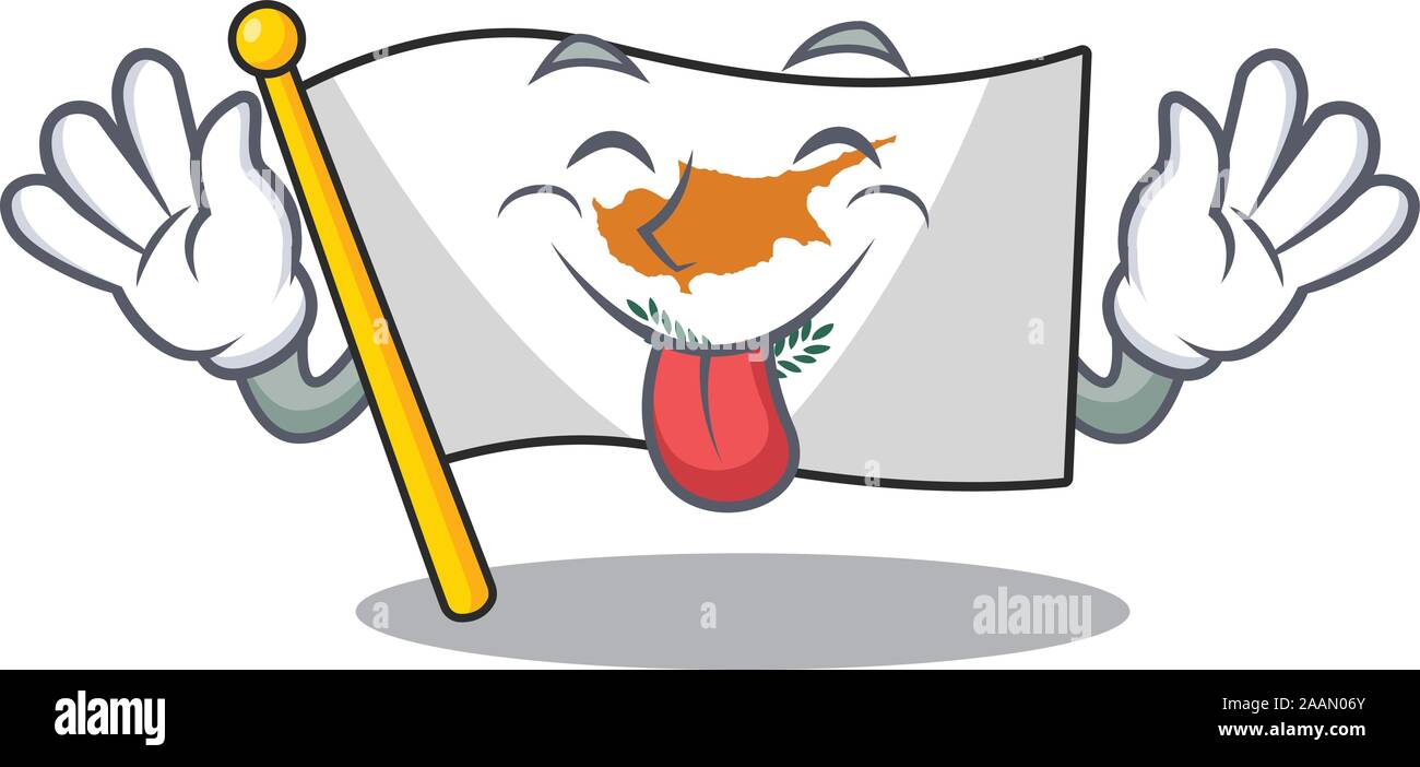 Super cute flag cyprus cartoon design with Tongue out Stock Vector ...