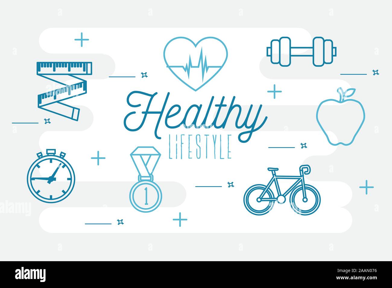poster healthy lifestyle with set icons Stock Vector Image & Art - Alamy