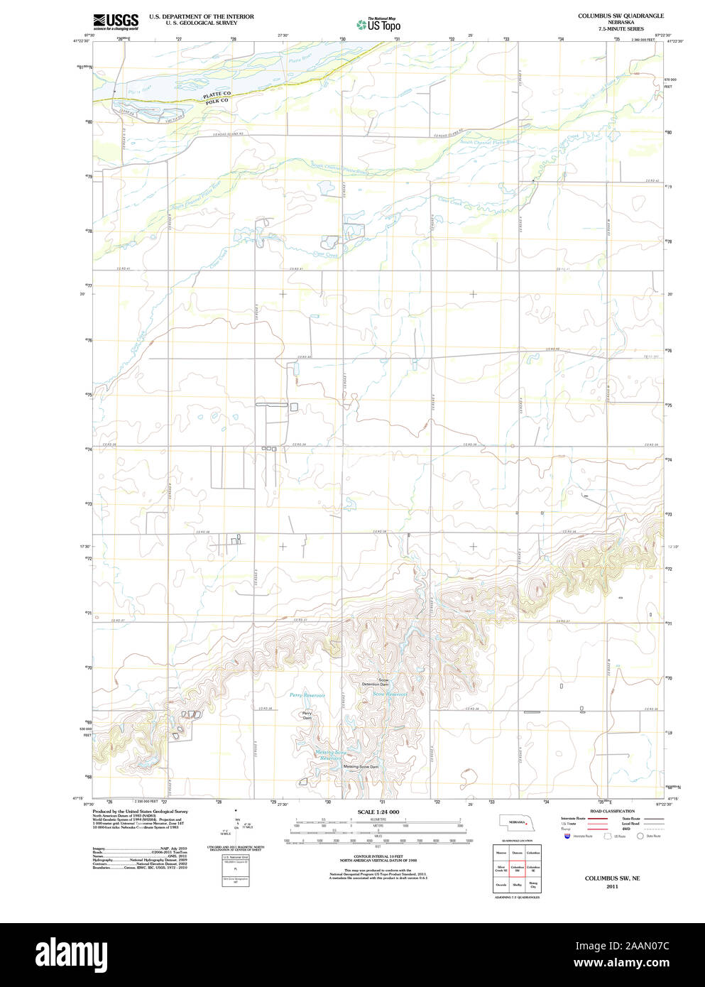 Map of columbus nebraska hi-res stock photography and images - Alamy