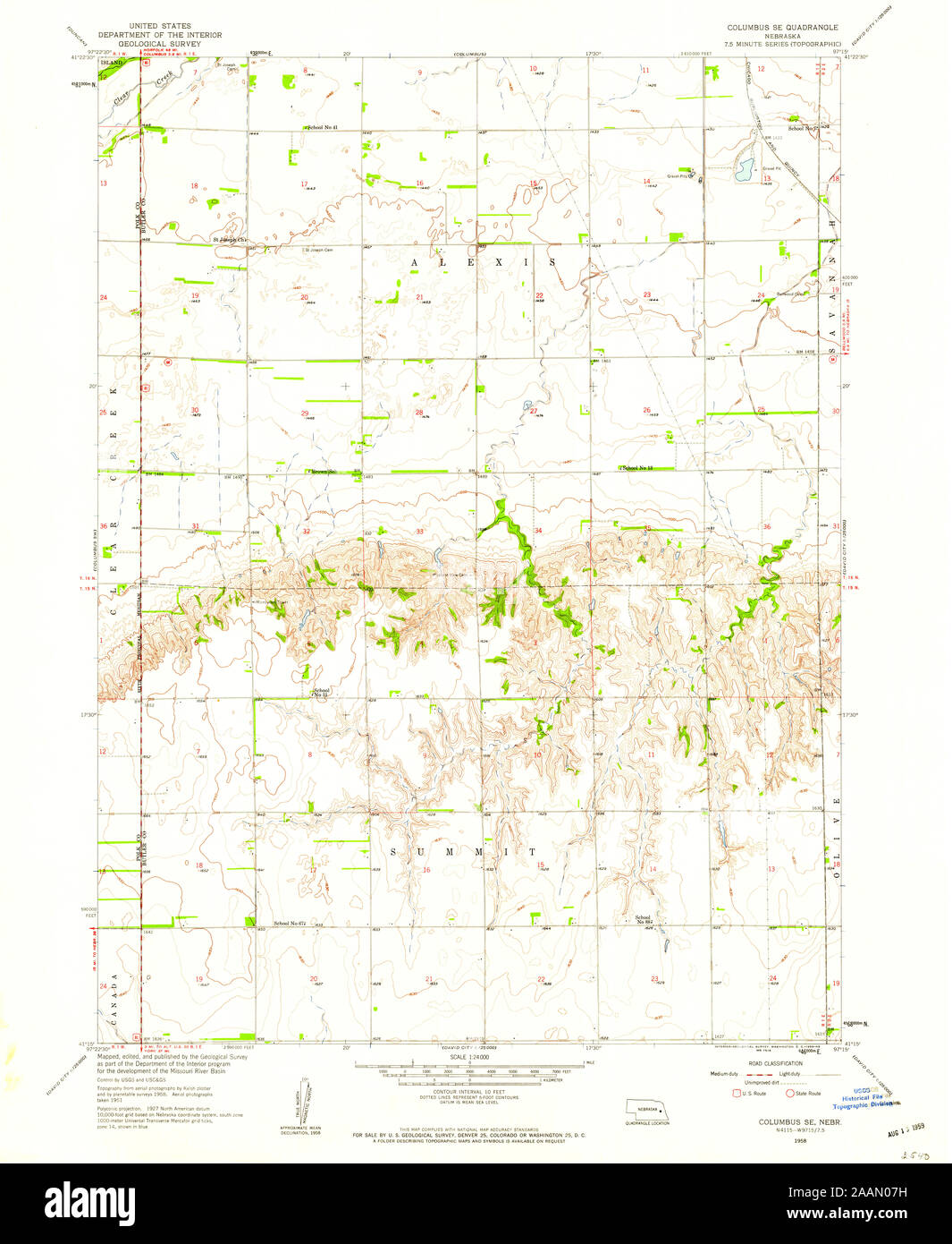 Map of columbus nebraska hi-res stock photography and images - Alamy