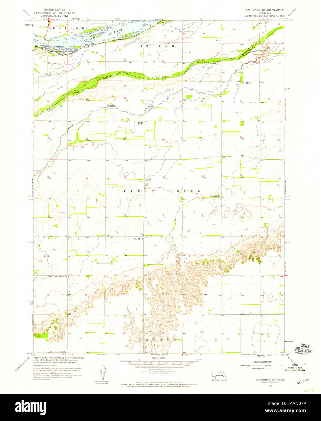 Map of columbus nebraska hi-res stock photography and images - Alamy