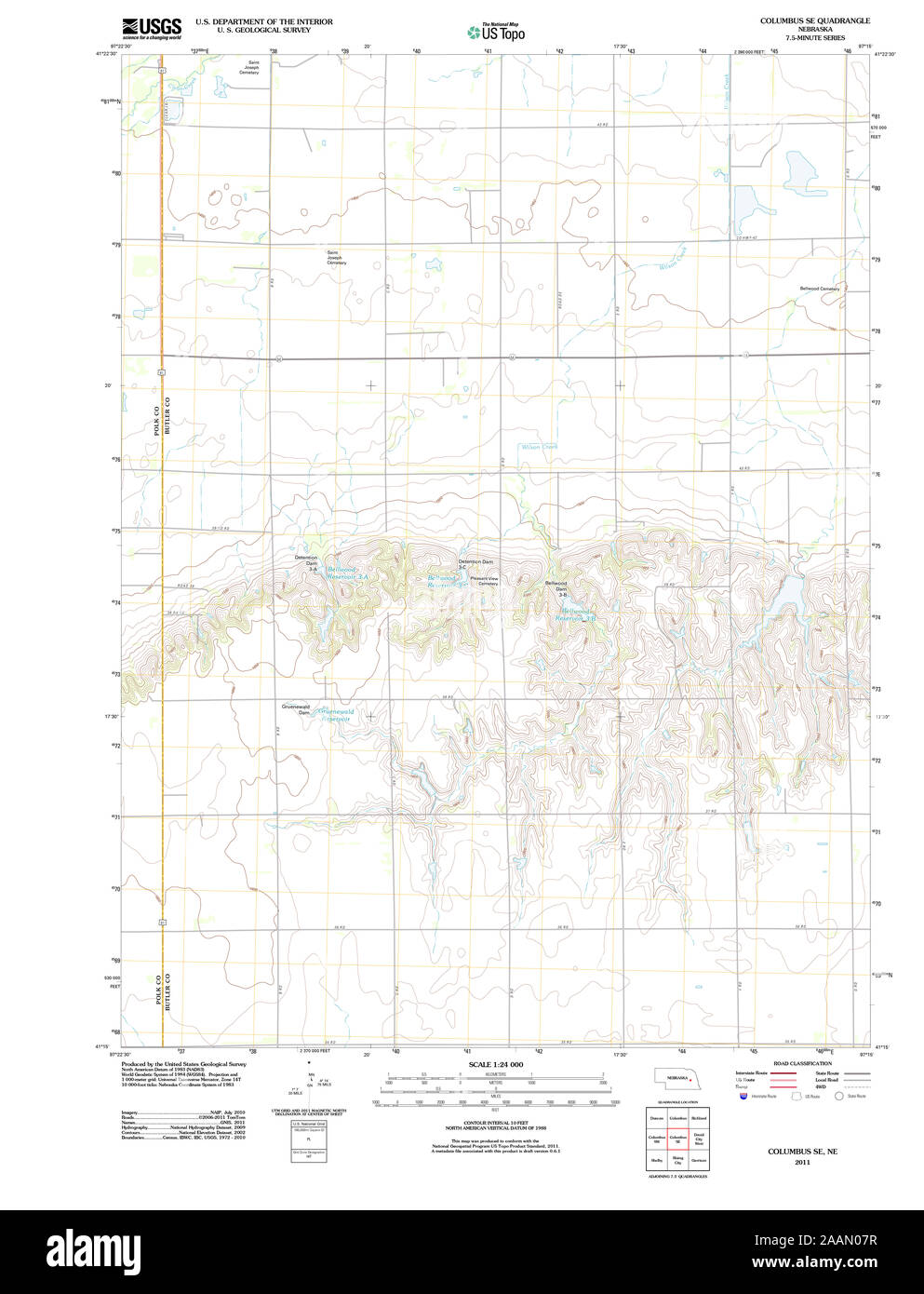 Map of columbus nebraska hi-res stock photography and images - Alamy