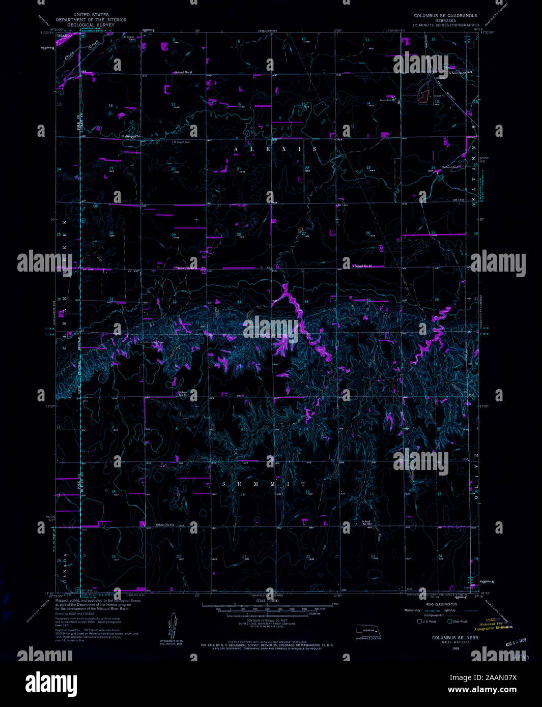 Map of columbus nebraska hi-res stock photography and images - Alamy