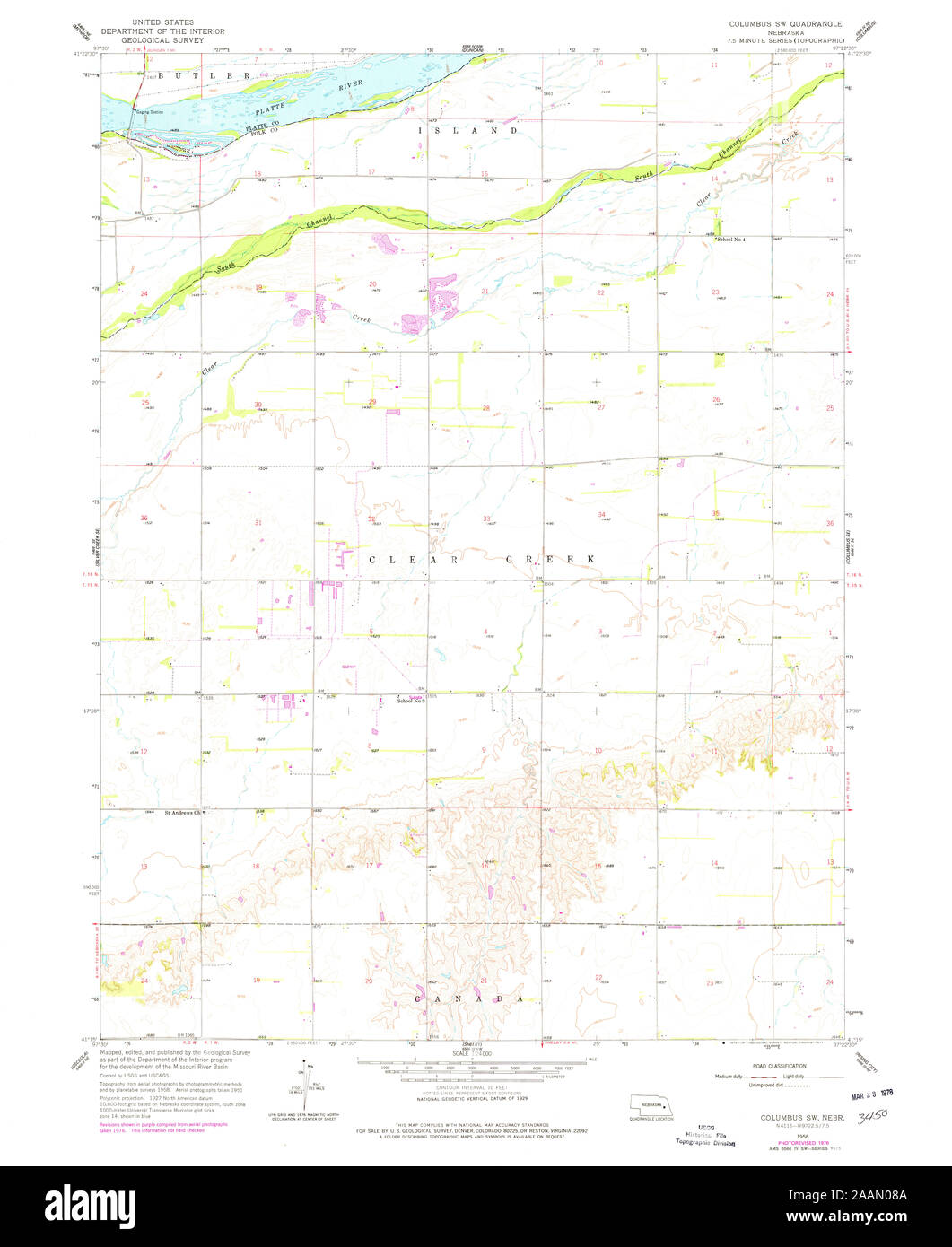 Map of columbus nebraska hi-res stock photography and images - Alamy