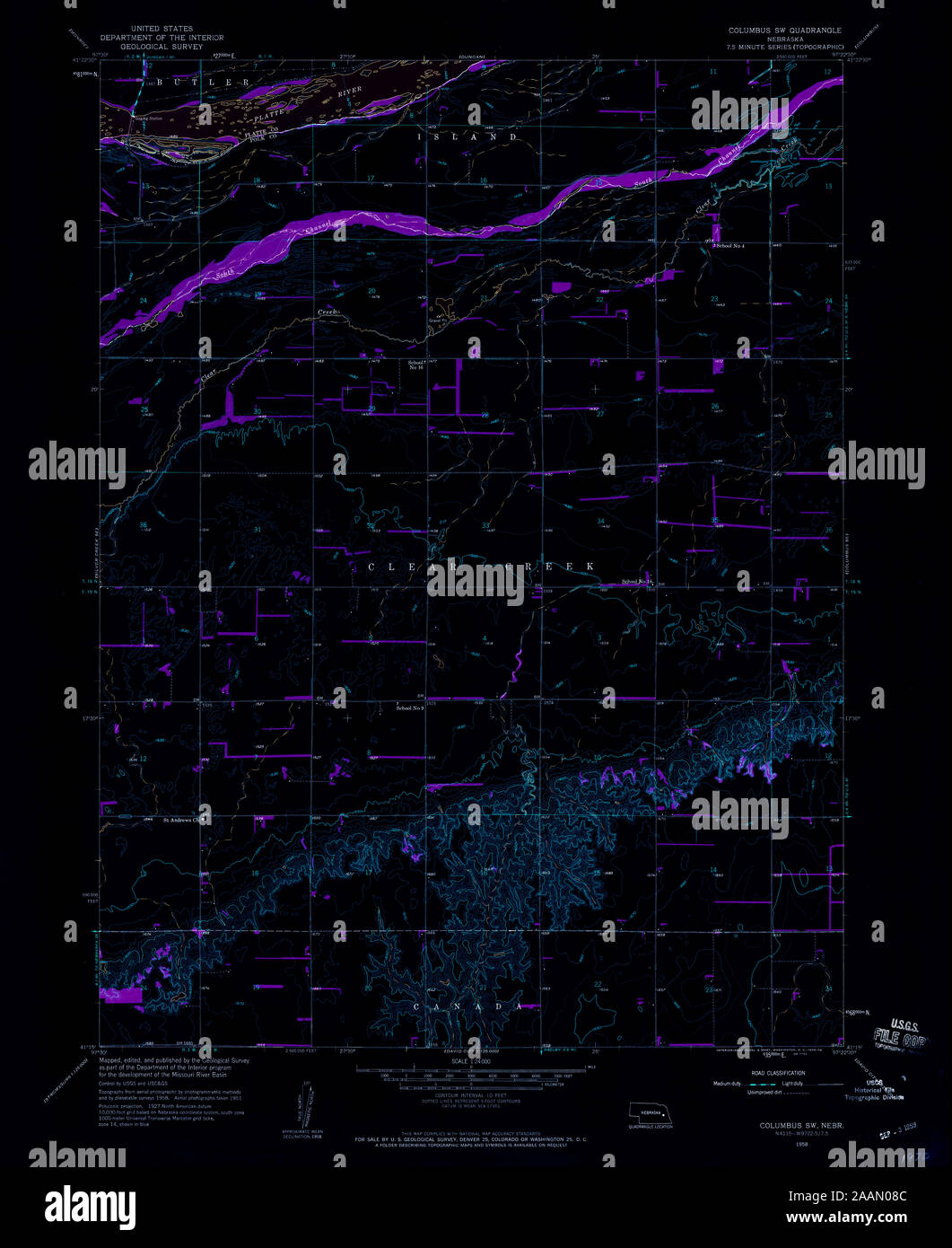 Map of columbus nebraska hi-res stock photography and images - Alamy
