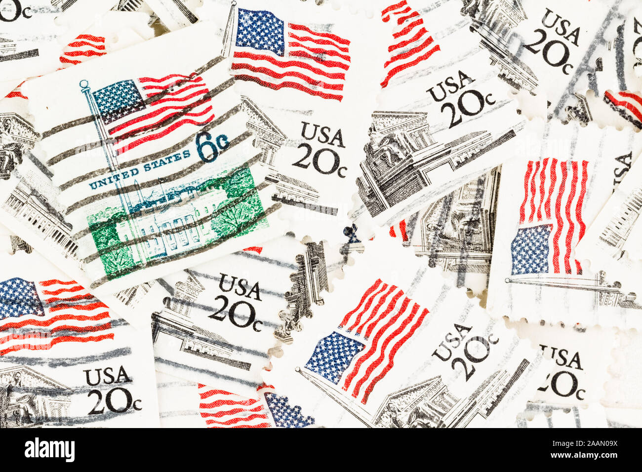 SEATTLE WASHINGTON - November 22, 2019: 1969 stamp with United States ...