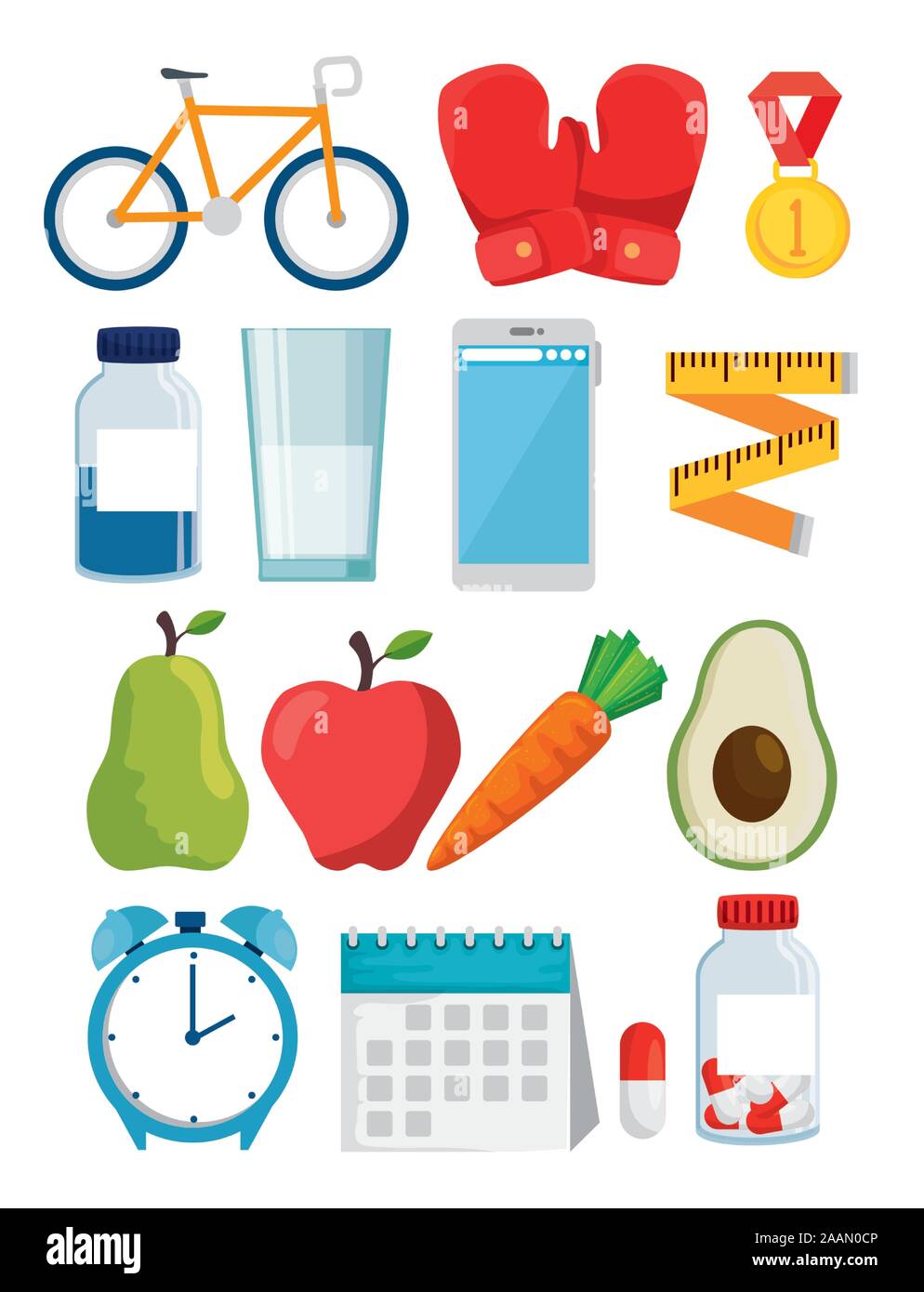 bundle of healthy lifestyle with icons Stock Vector Image & Art - Alamy
