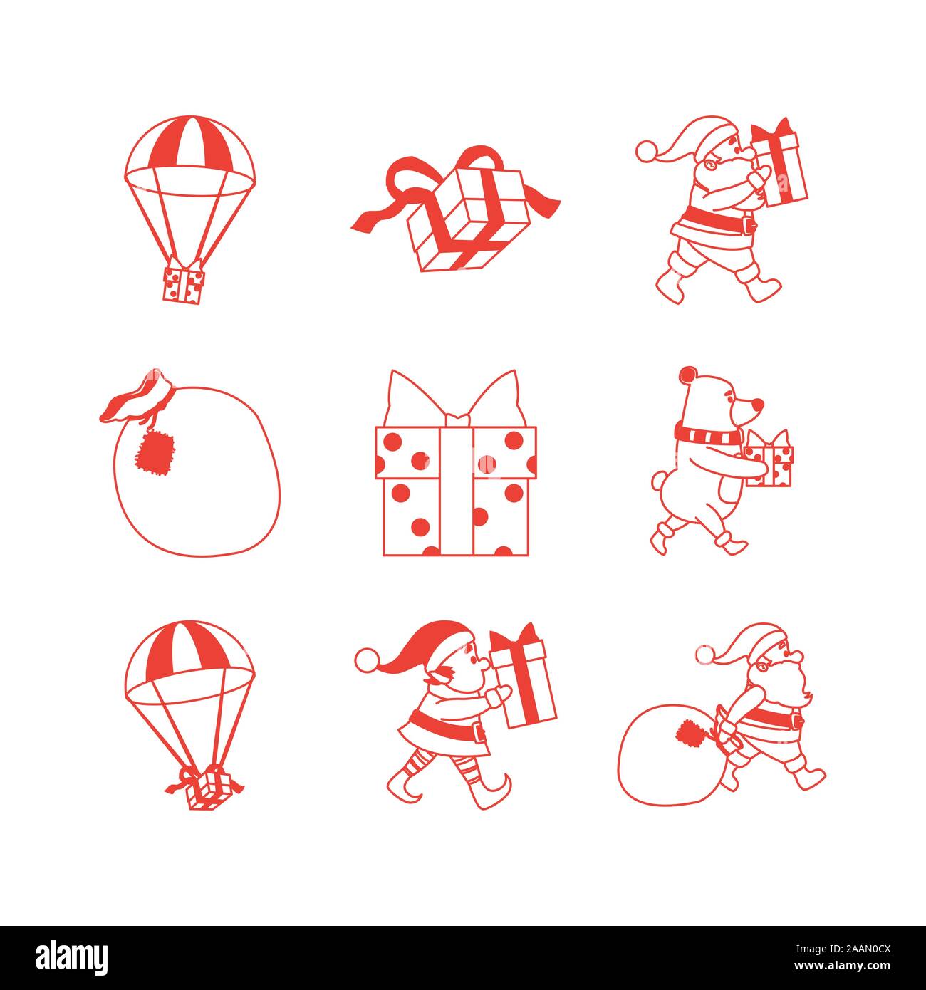 Merry christmas icon set vector design Stock Vector Image & Art - Alamy
