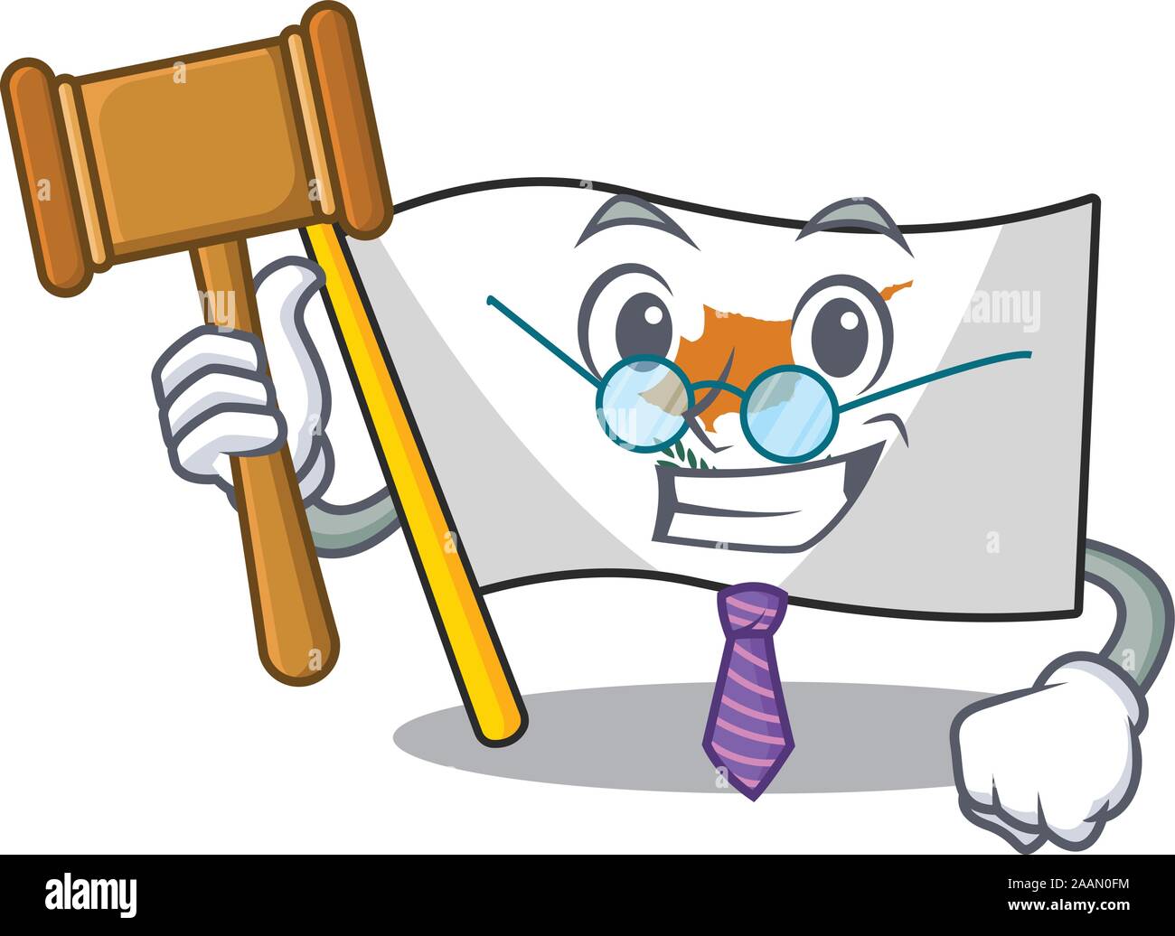 Cartoon flag cyprus isolated in character judge Stock Vector Image ...