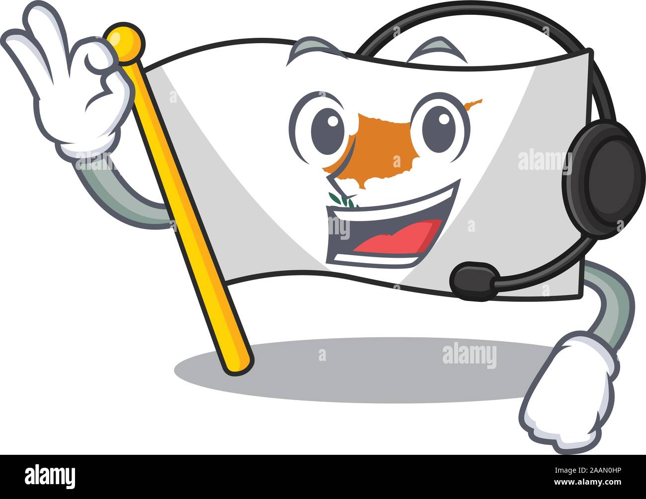 Cartoon flag cyprus isolated in character with headphone Stock Vector ...