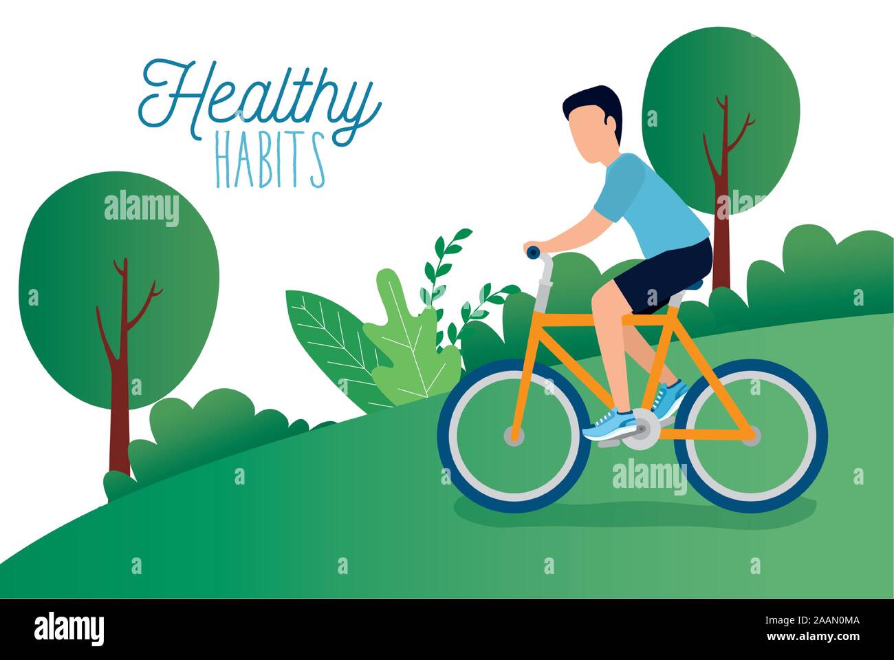 healthy lifestyle poster with athlete in park Stock Vector Image & Art ...