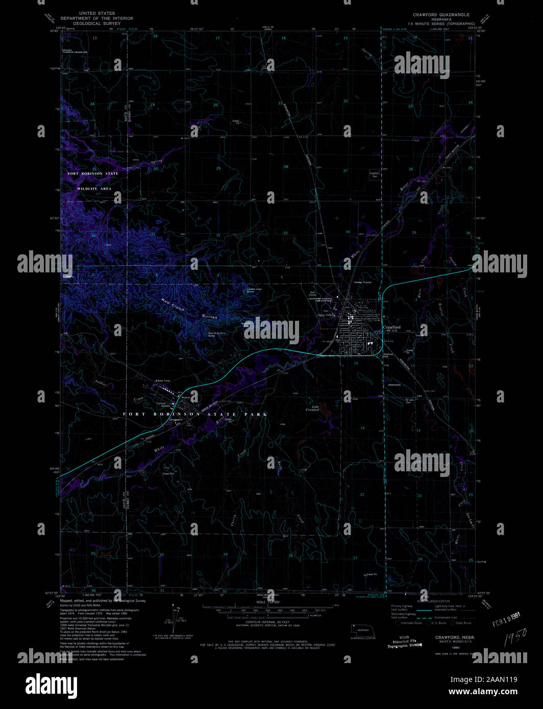 Crawford nebraska map hi-res stock photography and images - Alamy