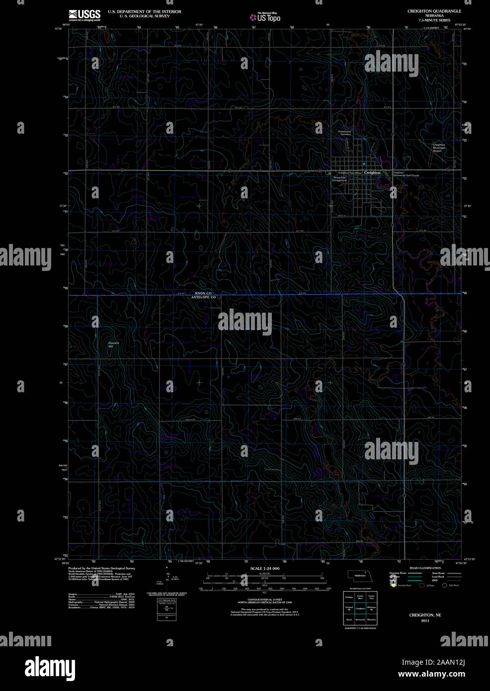 Map of creighton nebraska hi-res stock photography and images - Alamy