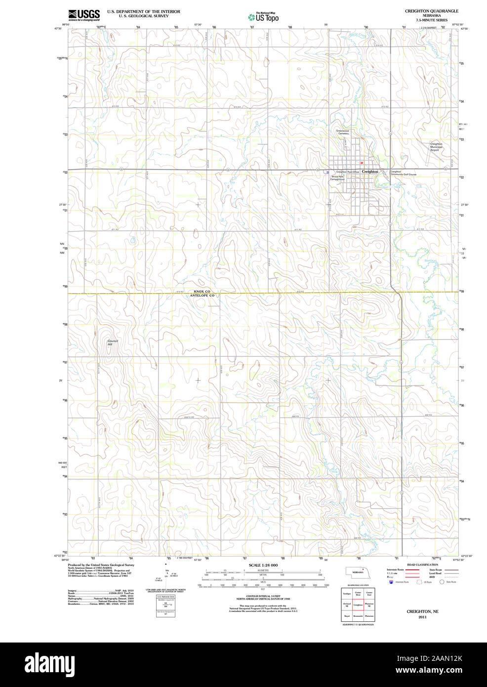 Creighton nebraska map hi-res stock photography and images - Alamy