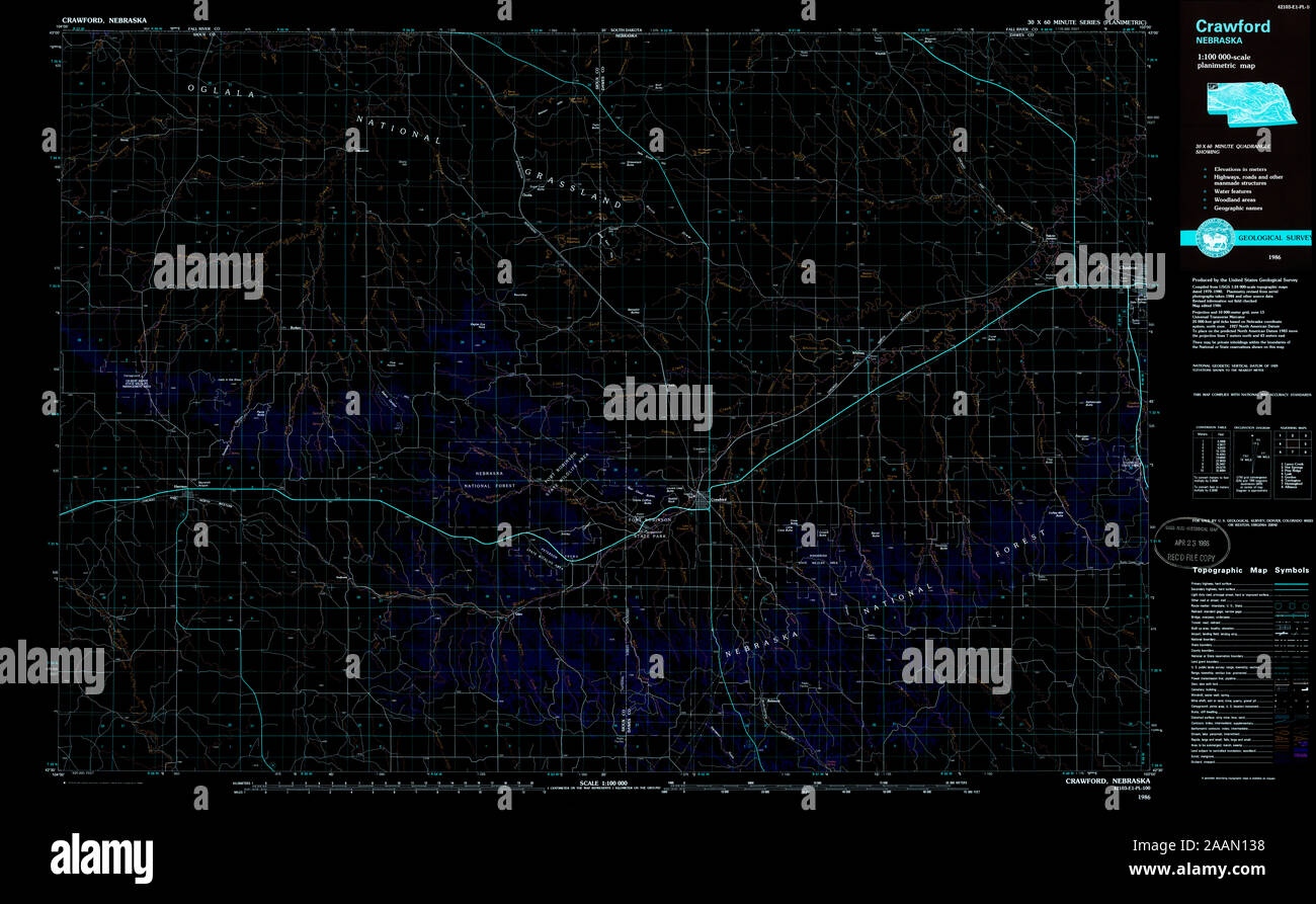 Crawford nebraska map hi-res stock photography and images - Alamy