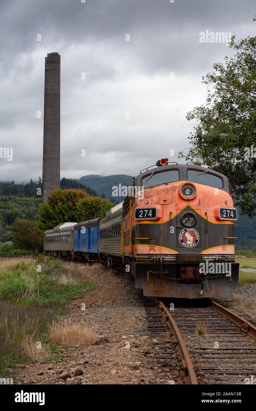 Garibaldi, Oregon, United States - September 7, 2019: Old Train on the ...