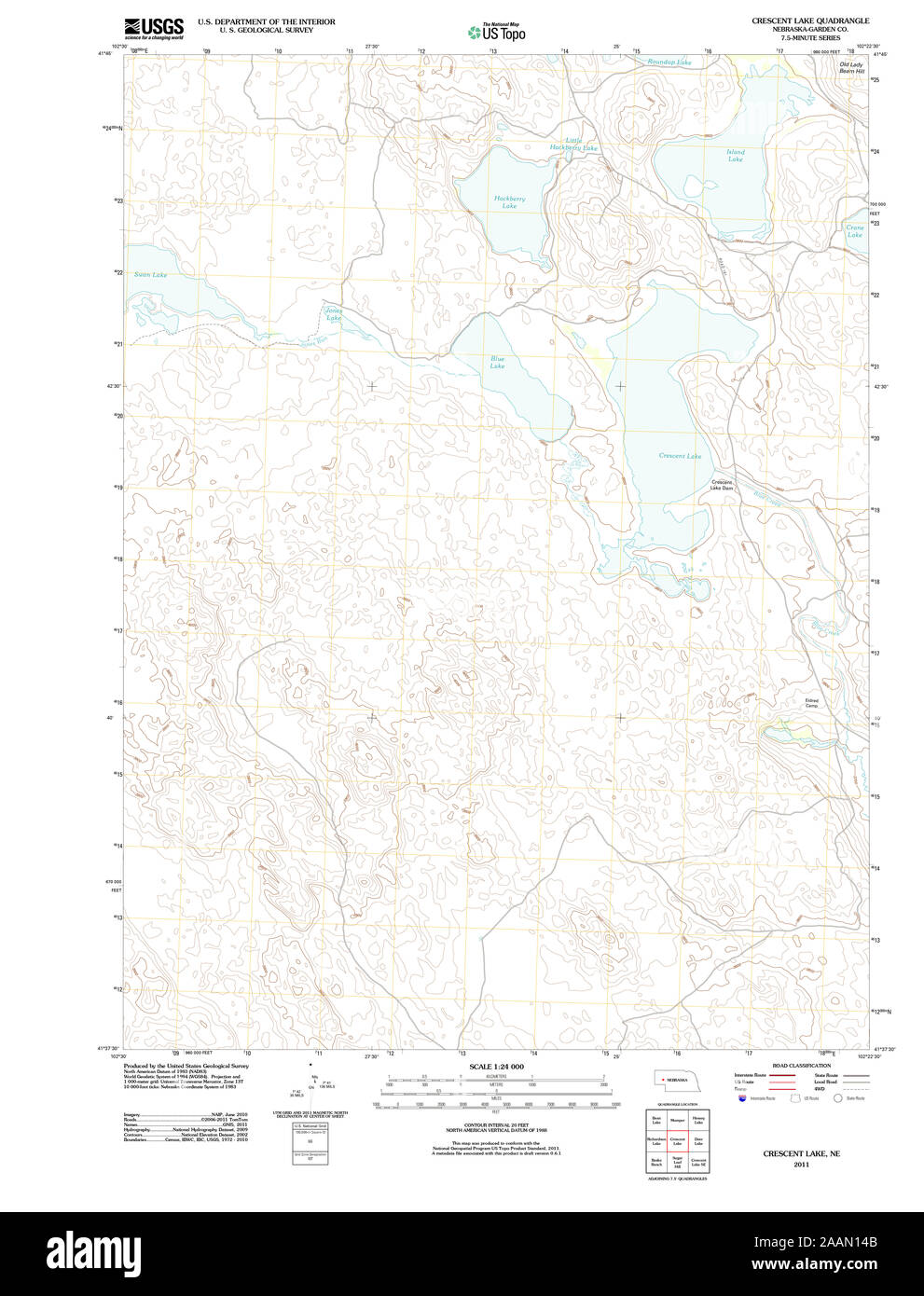 Map of crescent lake hi-res stock photography and images - Alamy