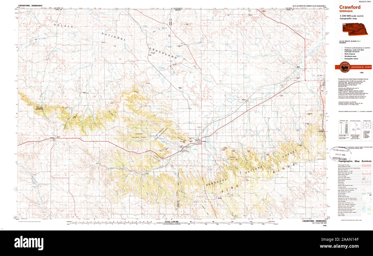 Crawford nebraska map hi-res stock photography and images - Alamy