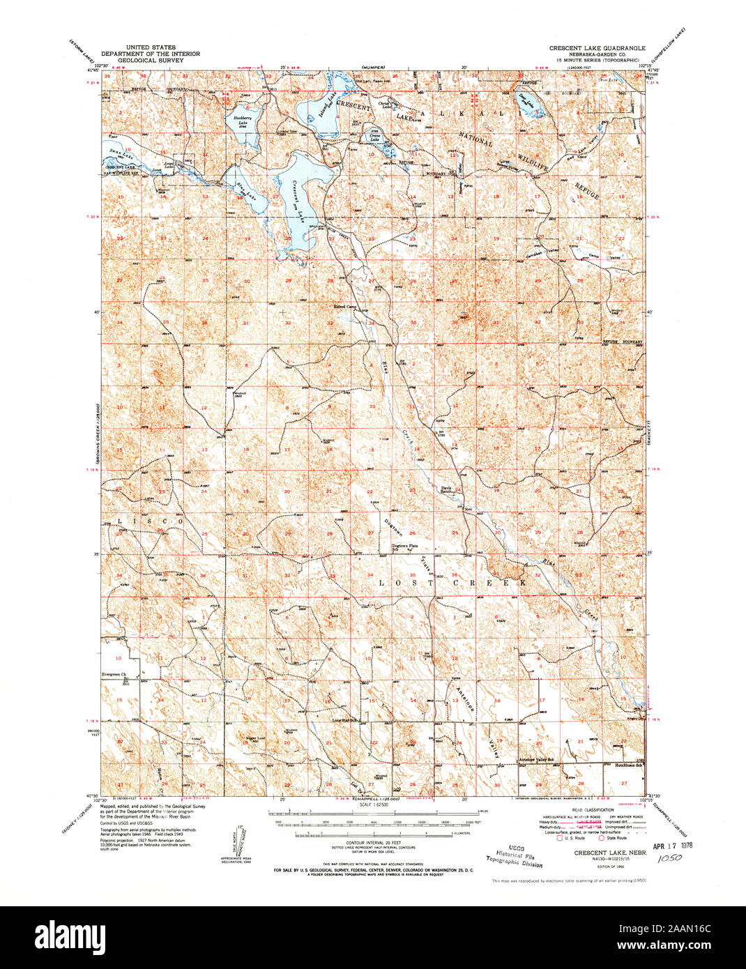Map of crescent lake hi-res stock photography and images - Alamy