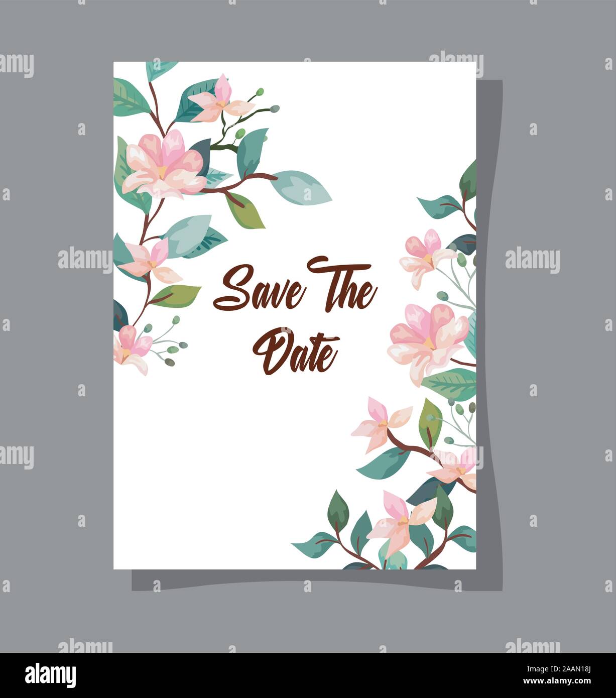 invitation card with flowers decoration Stock Vector Image & Art - Alamy