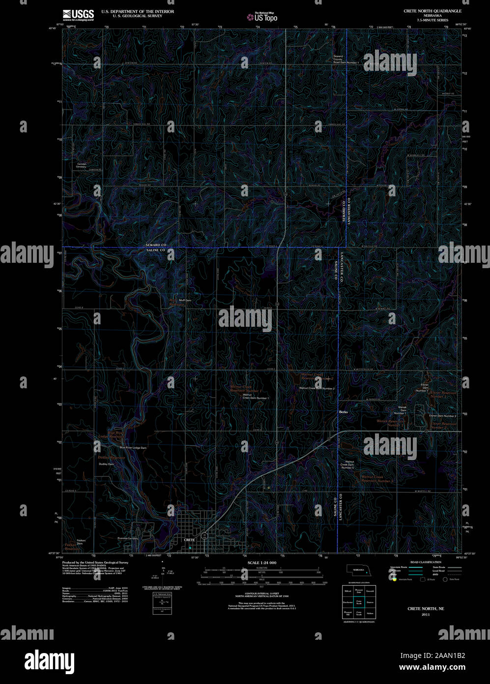 Map of crete nebraska hi-res stock photography and images - Alamy