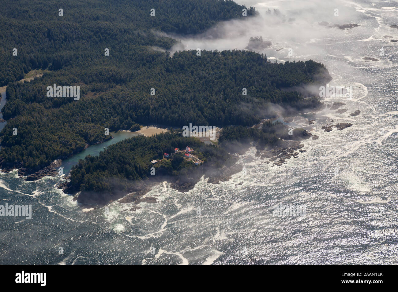 Aerial Landscape View of Beautiful Pacific Ocean Coast during a sunny ...