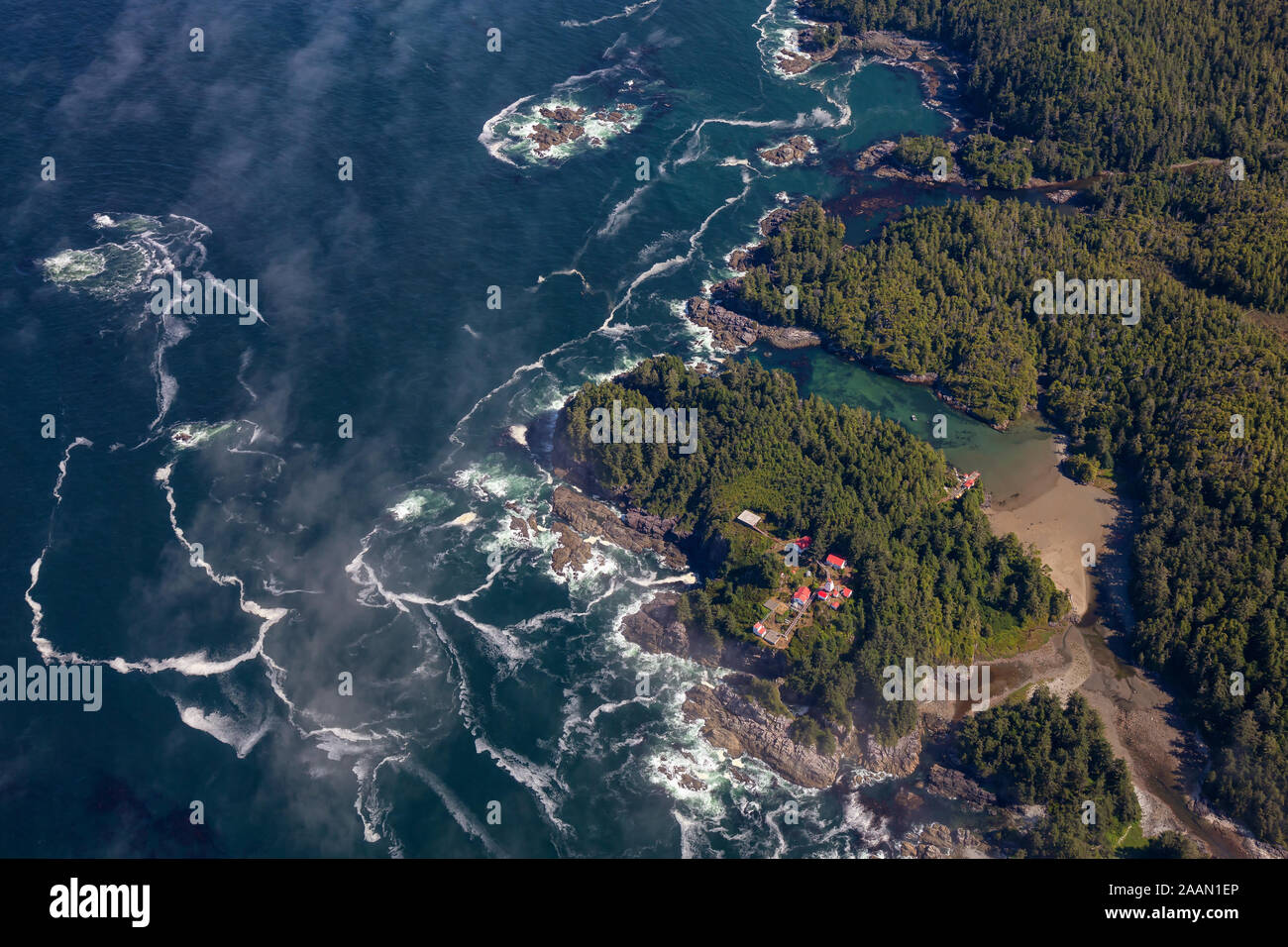 Aerial Landscape View of Beautiful Pacific Ocean Coast during a sunny ...