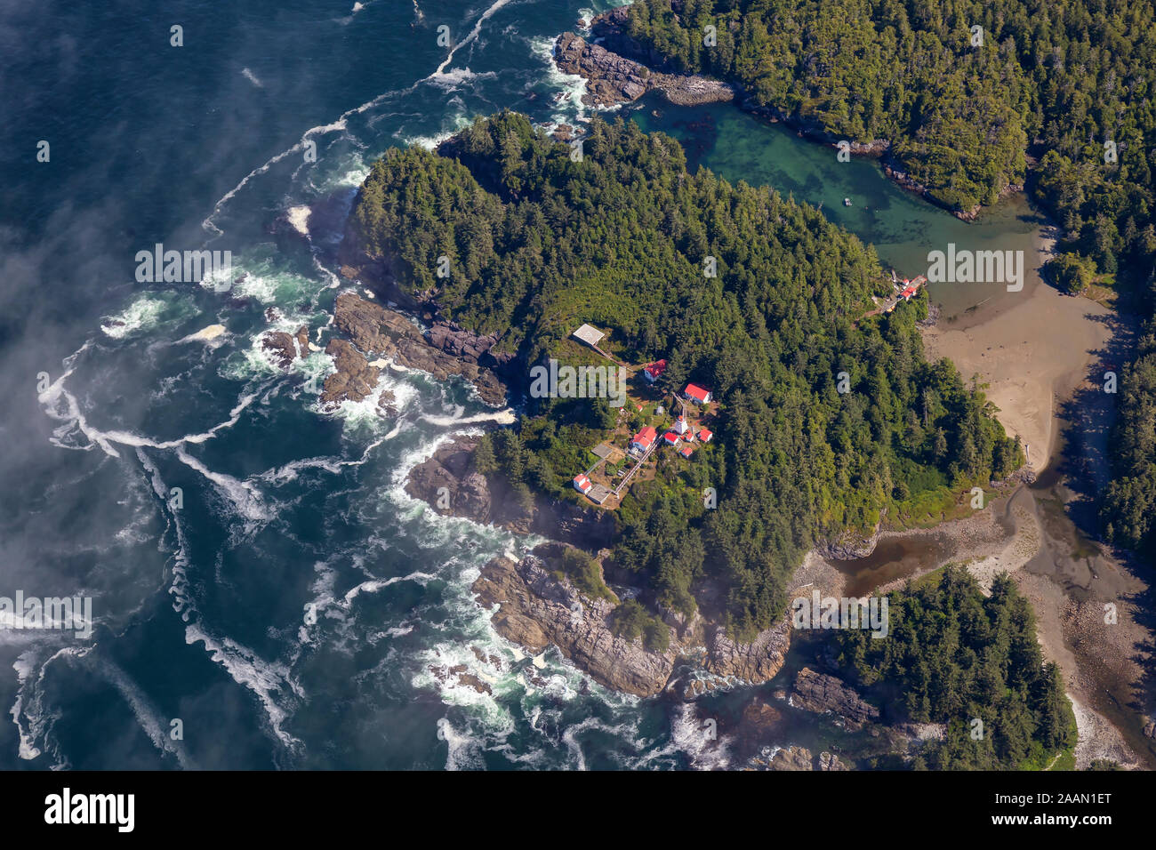 Aerial Landscape View of Beautiful Pacific Ocean Coast during a sunny ...