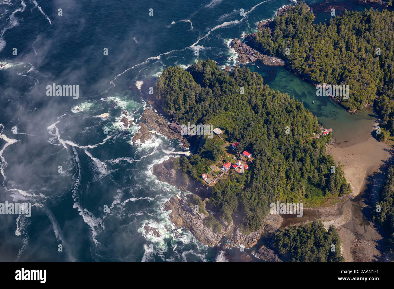 Aerial Landscape View of Beautiful Pacific Ocean Coast during a sunny ...