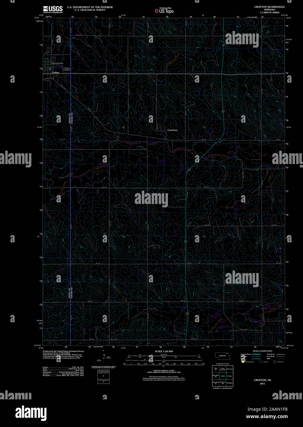 Map of crofton nebraska hi-res stock photography and images - Alamy