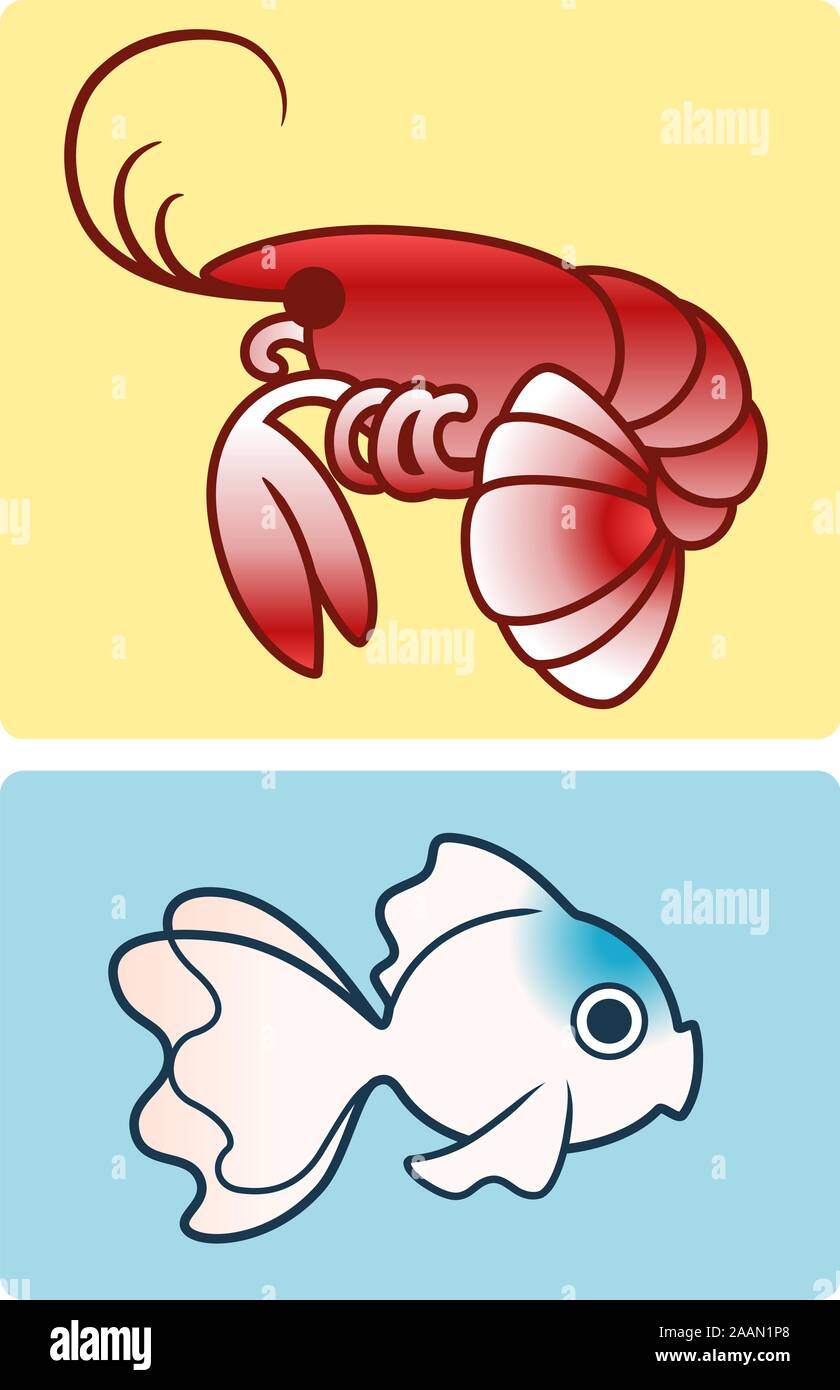 Lobster and fish seafood symbols Stock Vector Image & Art - Alamy