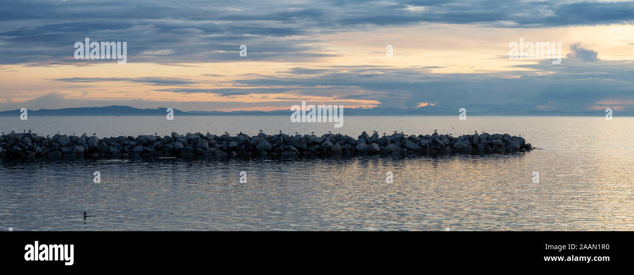 White Rock, British Columbia, Canada. Panoramic View of Rocky Water ...