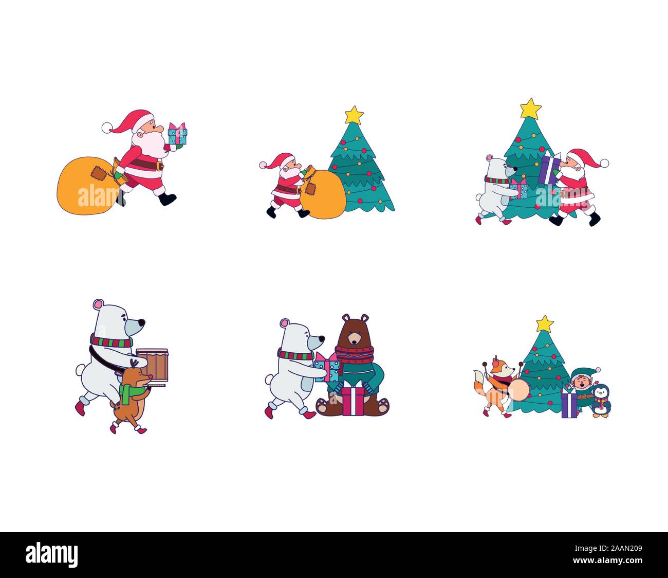 Merry christmas icon set vector design Stock Vector Image & Art - Alamy