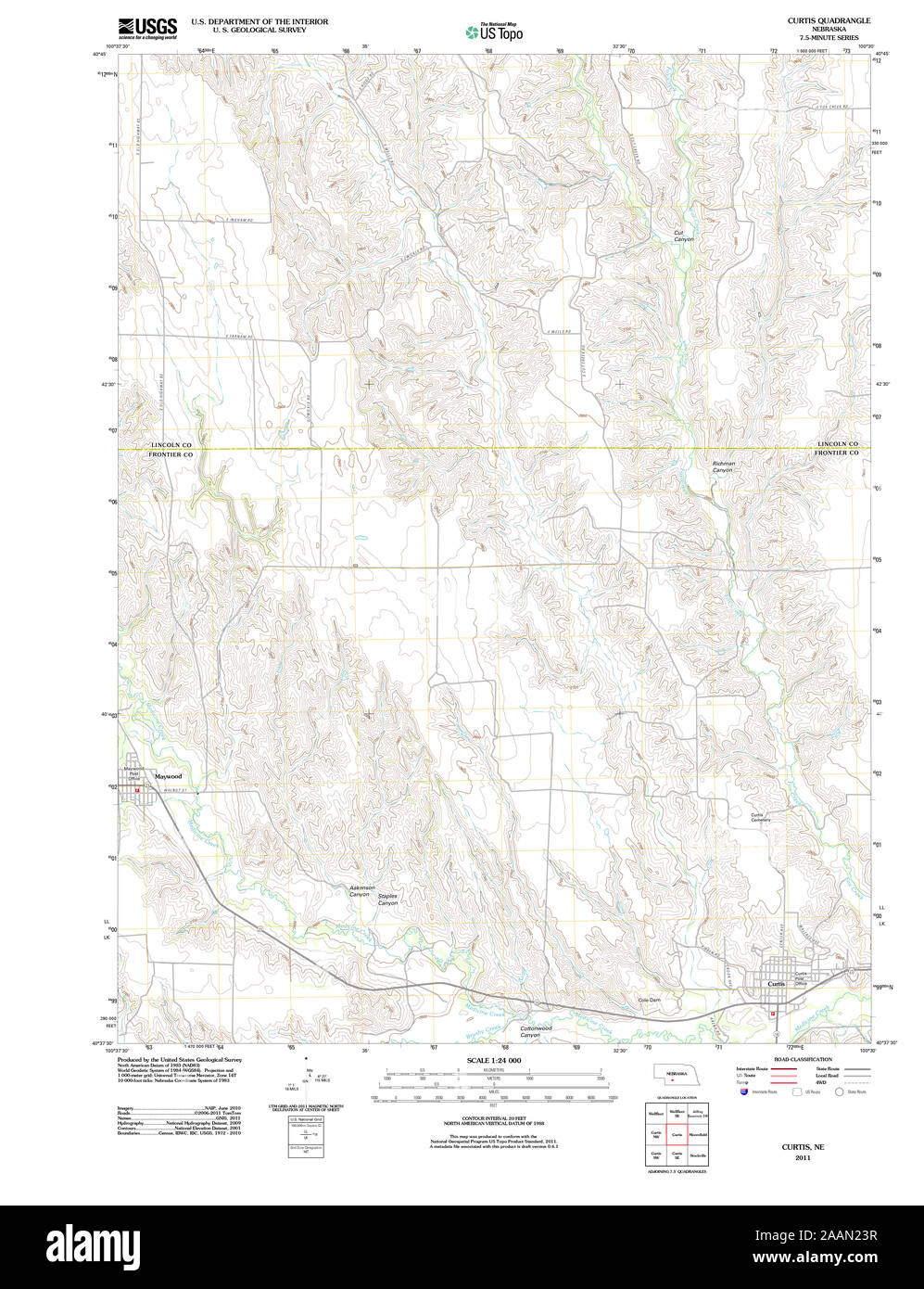 Map of curtis nebraska hi-res stock photography and images - Alamy