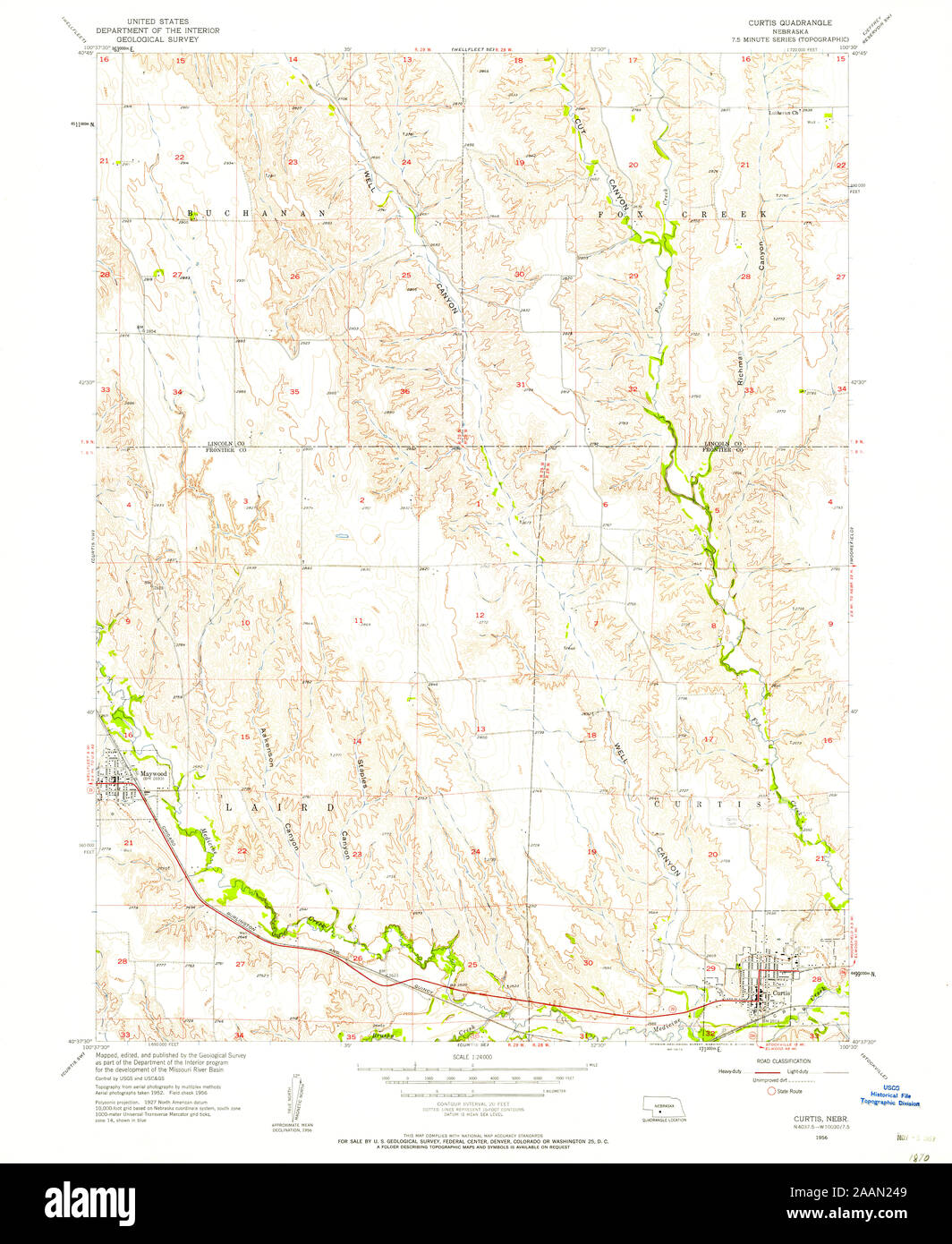 Map of curtis nebraska hi-res stock photography and images - Alamy