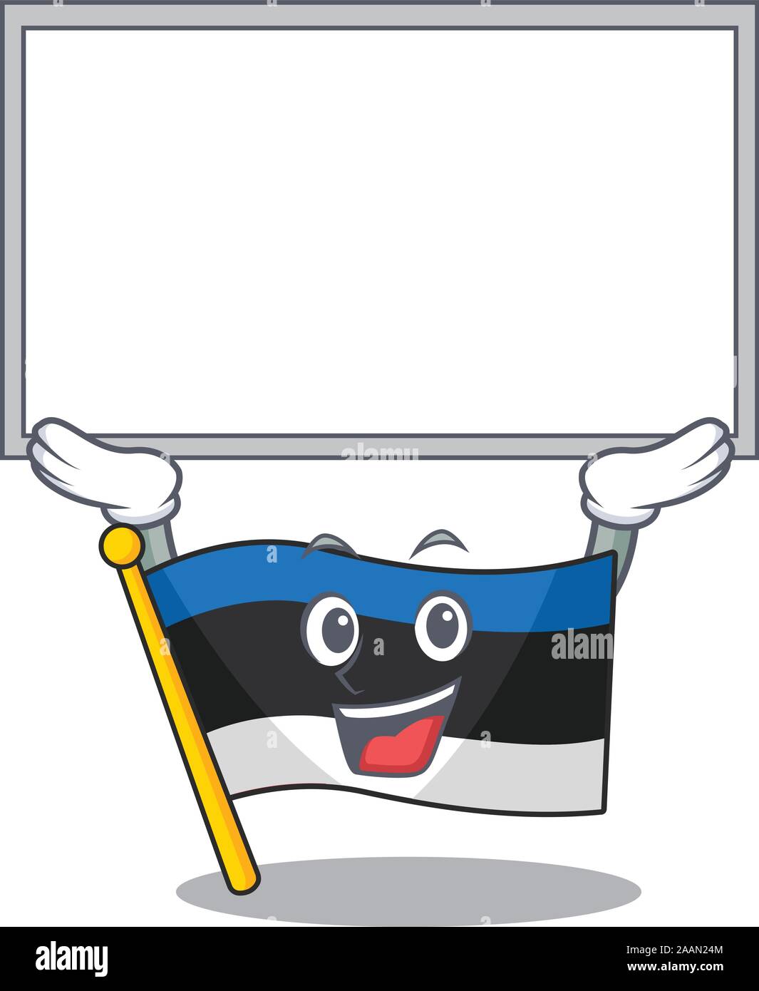 Cute flag estonia cartoon style illustration Up board Stock Vector ...