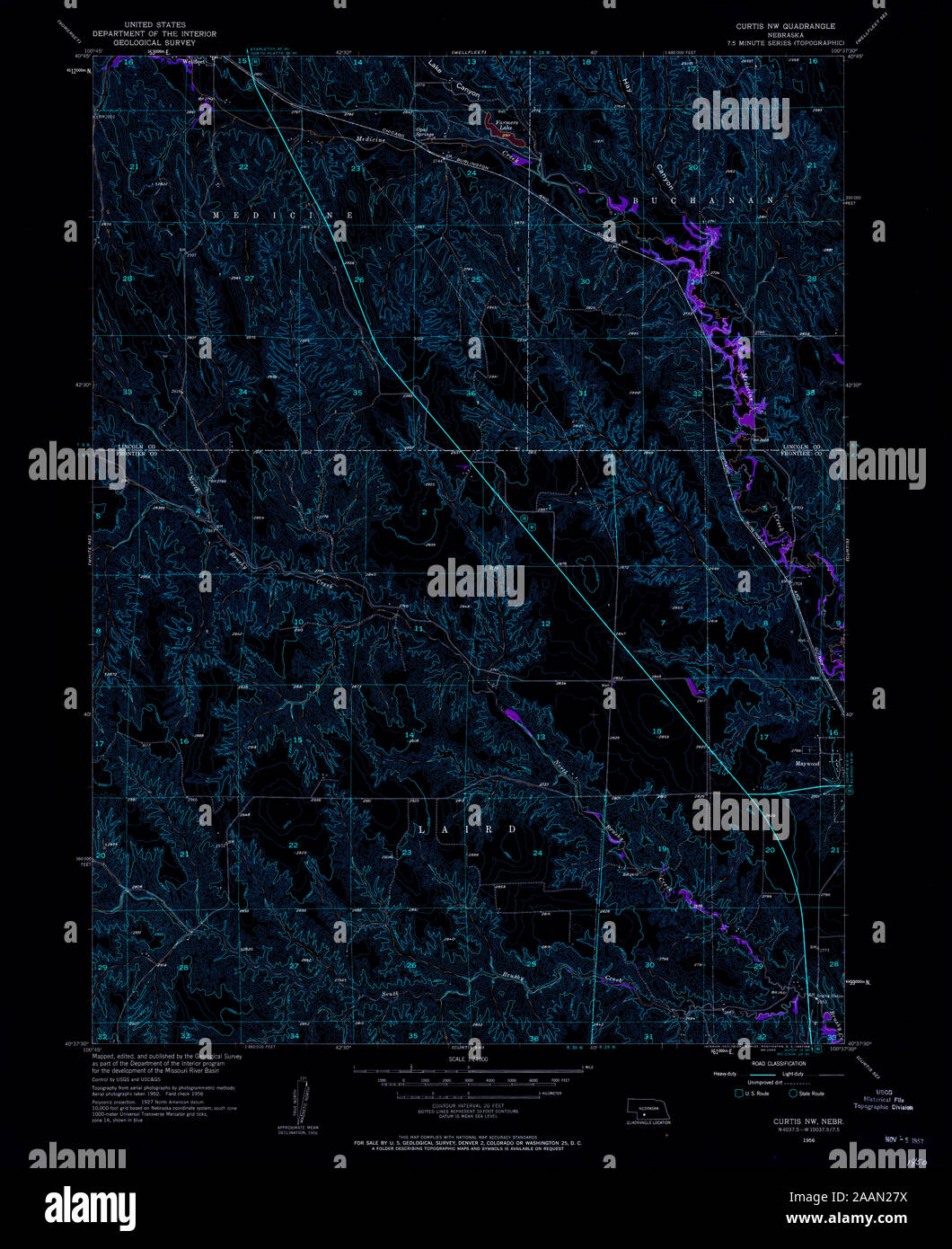 Map of curtis nebraska hi-res stock photography and images - Alamy