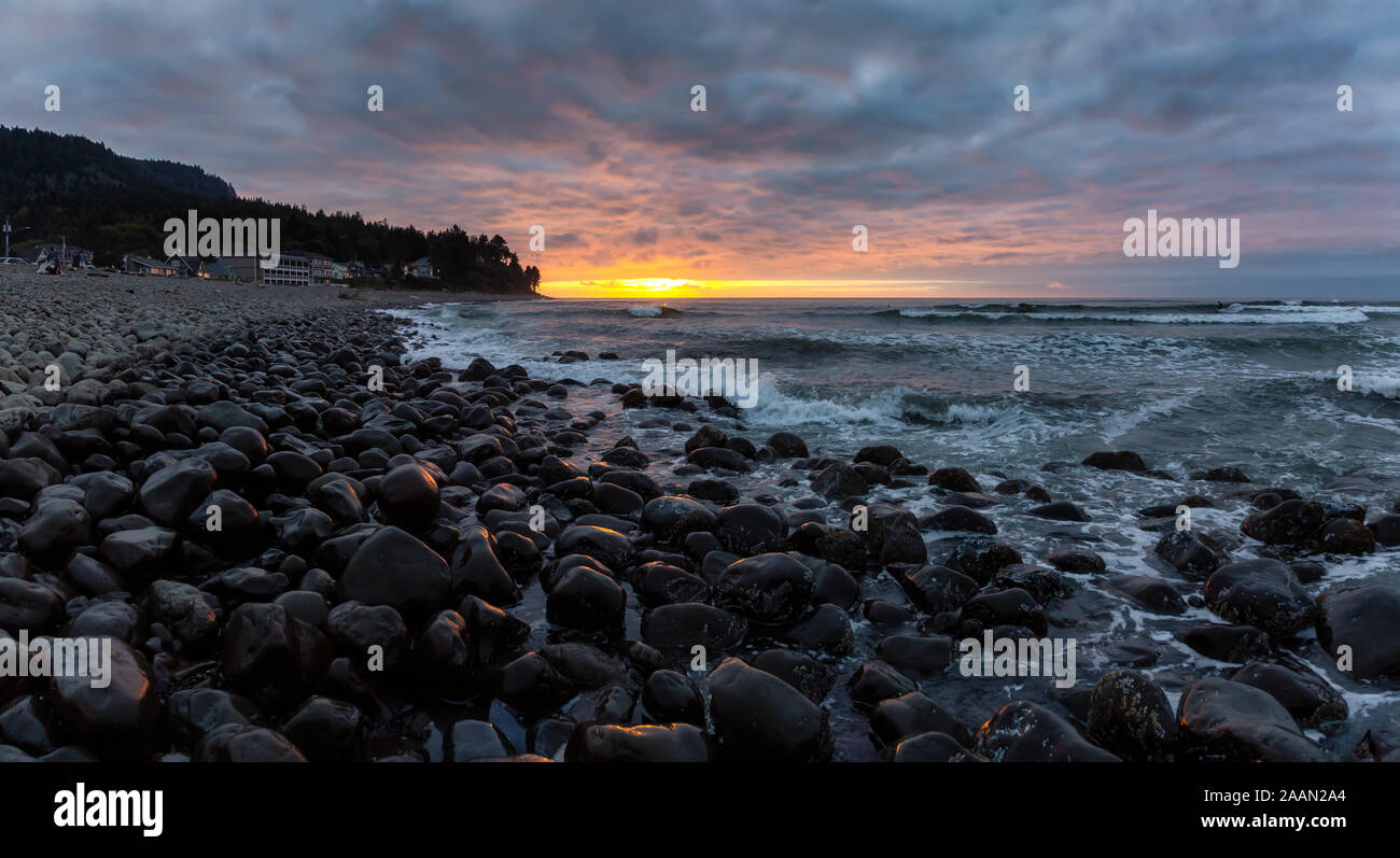 Seaside, Oregon Coast, United States of America. Beautiful Panoramic ...