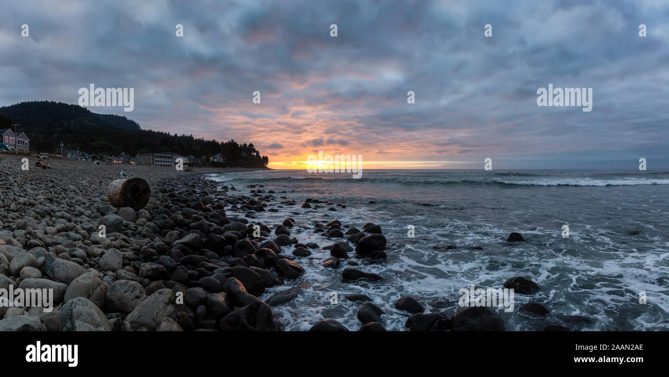 Seaside, Oregon Coast, United States of America. Beautiful Panoramic ...