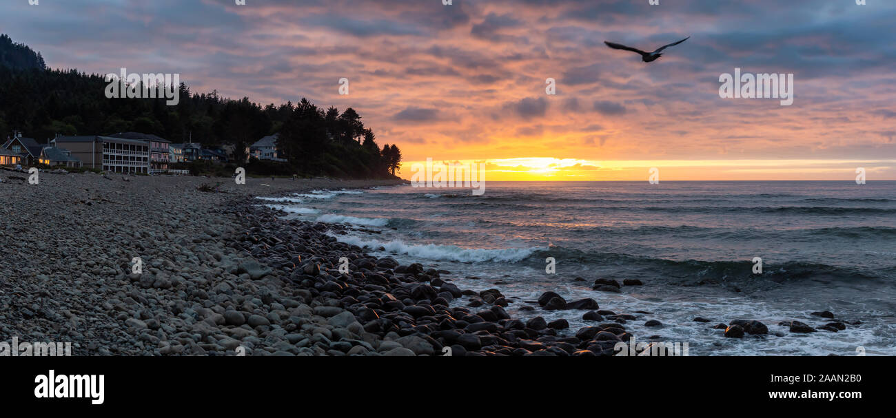 Seaside, Oregon Coast, United States of America. Beautiful Panoramic ...