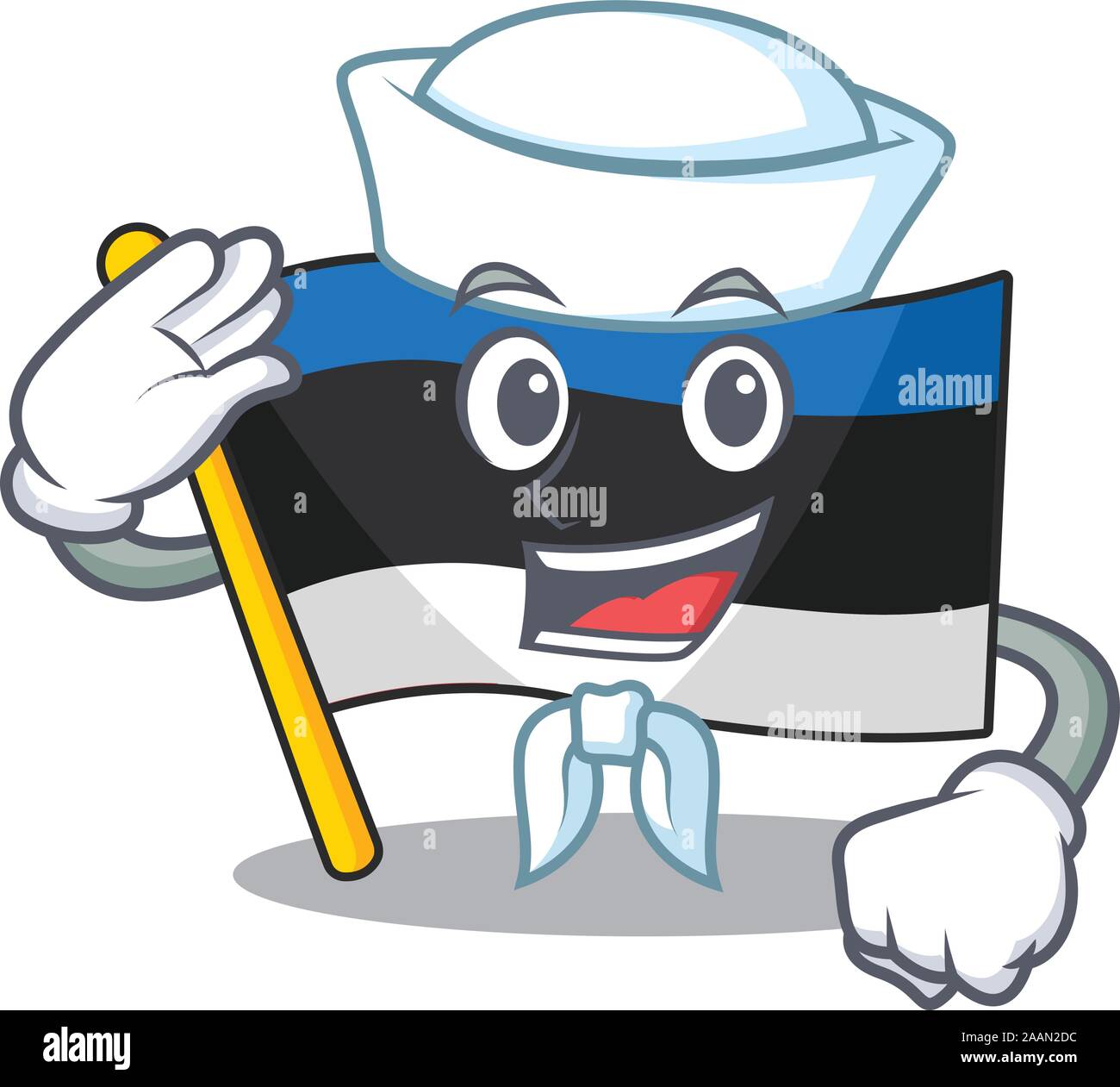 Illustration of Cute flag estonia cartoon Sailor character Stock Vector ...