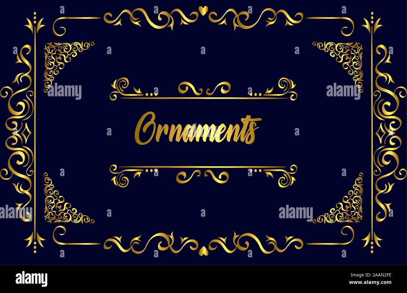 elegant golden ornamental frame icons Stock Vector Image & Art - Alamy