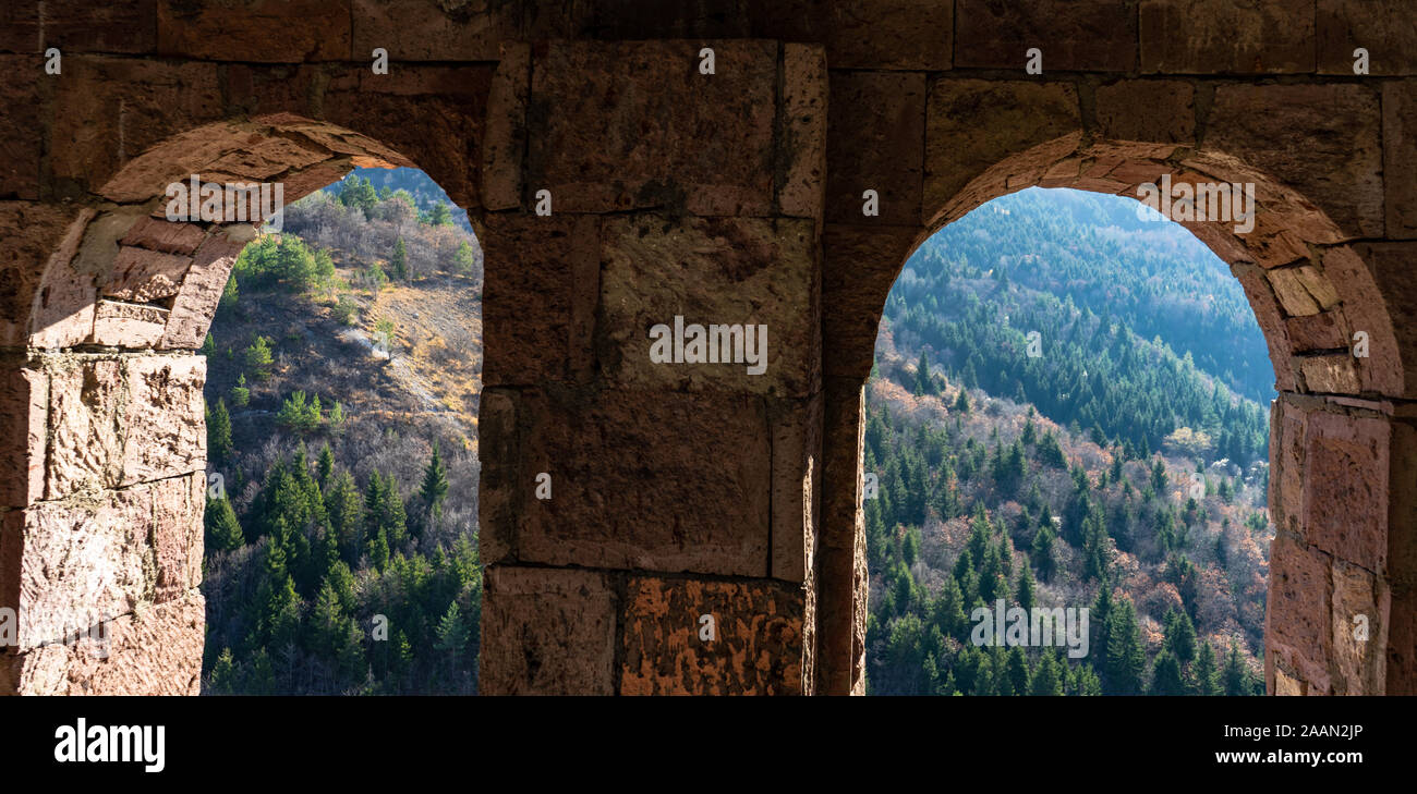18 NOVEMBER 2019, GEORGIA: Famous man monastery Mzovreti located in ...