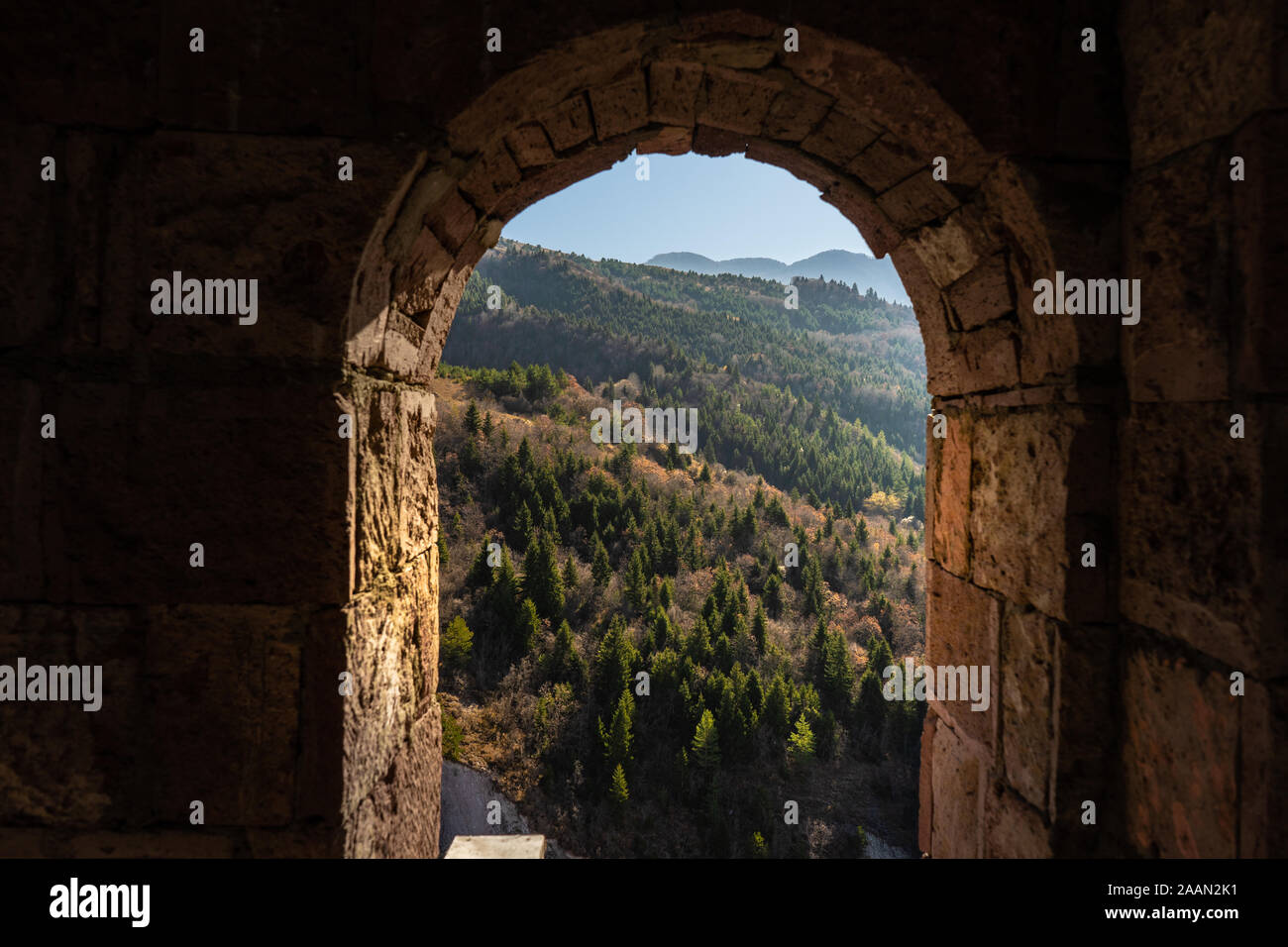 18 NOVEMBER 2019, GEORGIA: Famous man monastery Mzovreti located in ...