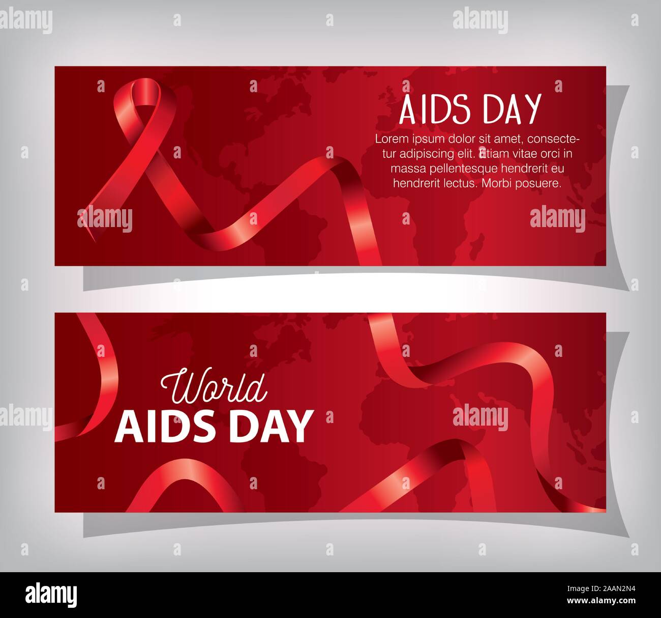 set poster of world aids day with ribbon Stock Vector Image & Art - Alamy