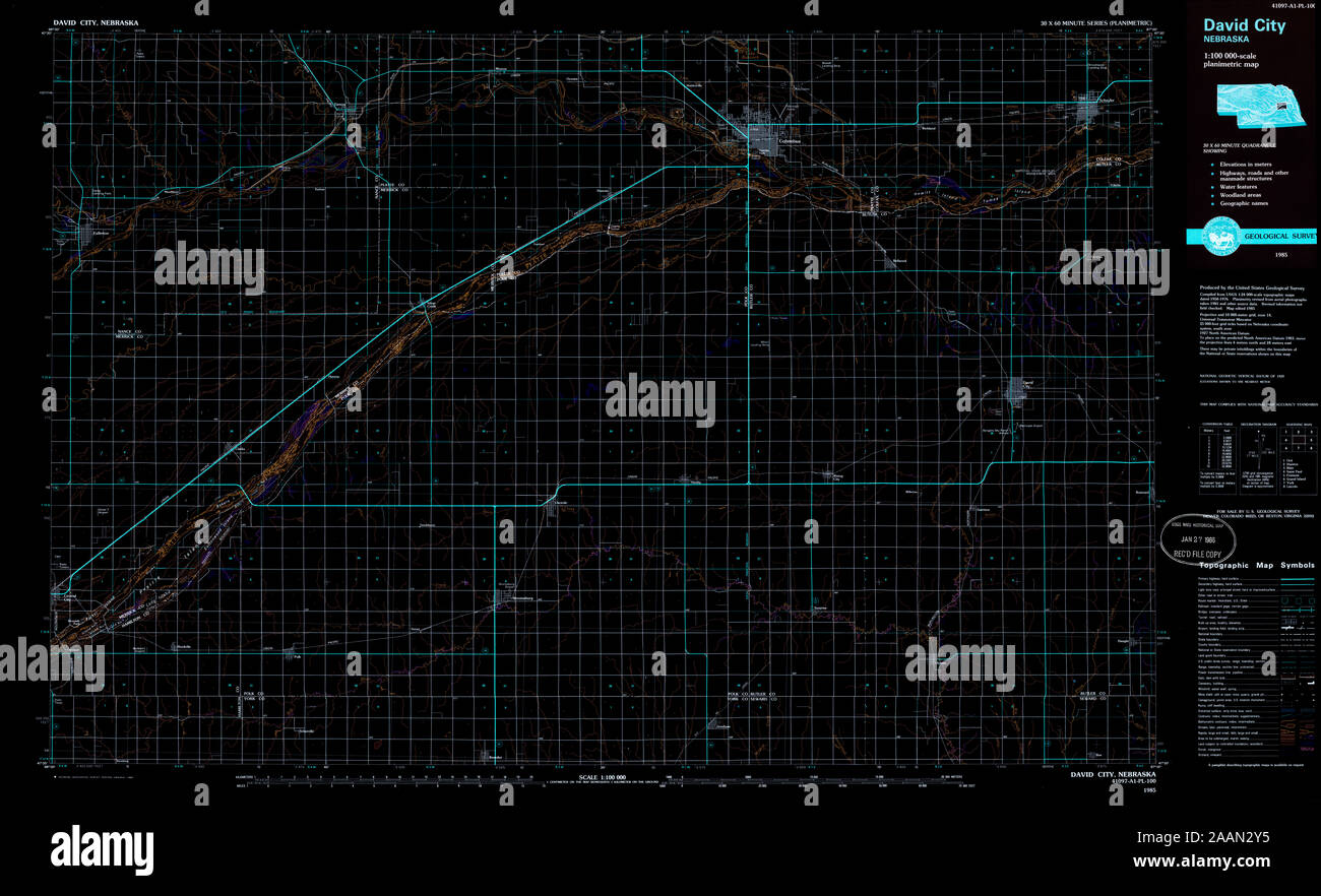 Map of david city nebraska hi-res stock photography and images - Alamy