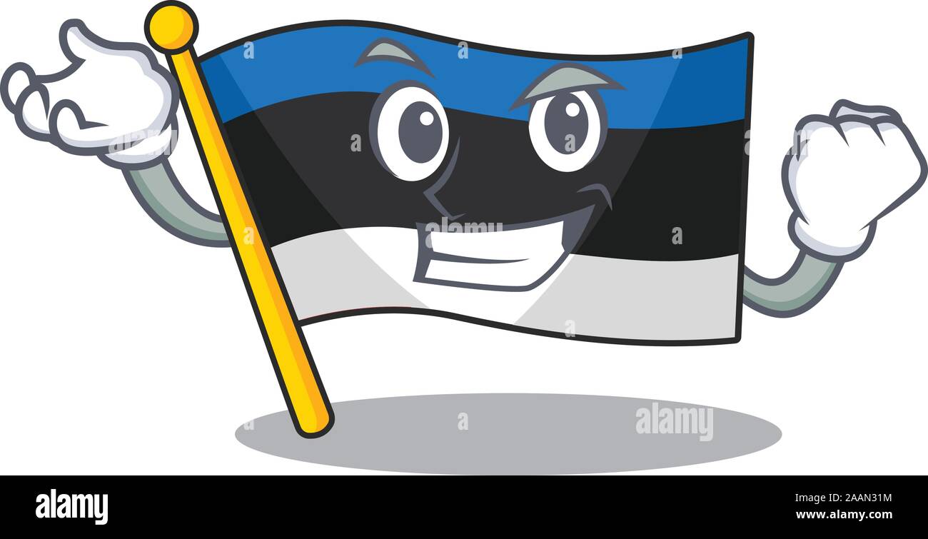 Happy confident Successful flag estonia cartoon character style Stock ...