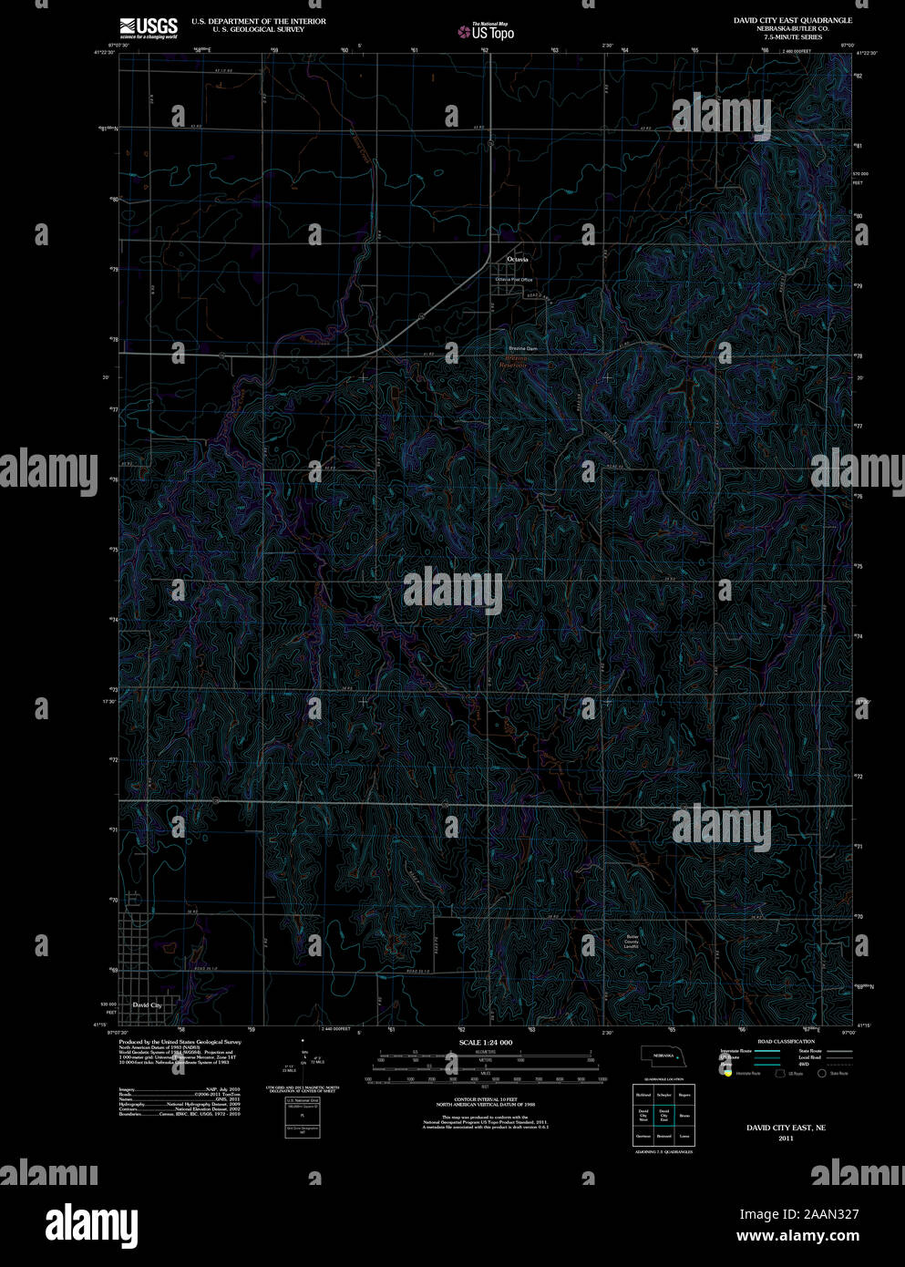 Map of david city nebraska hi-res stock photography and images - Alamy