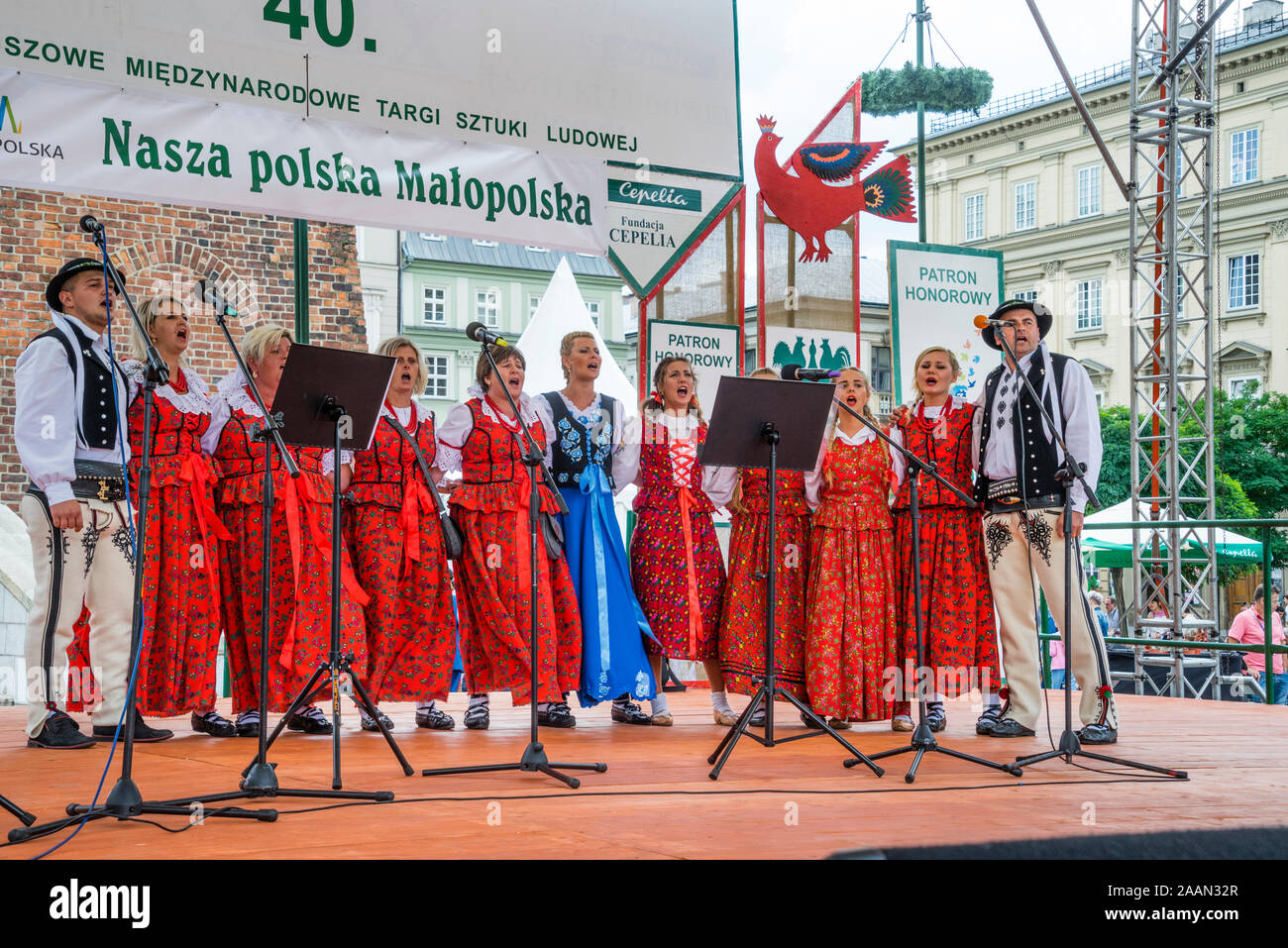 polish folklore choir performing at the Krakow International Folk Art ...